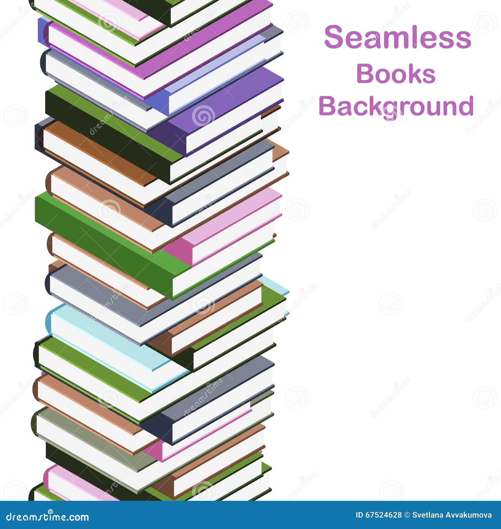 Seamless Stack of Books. Education and Science Banner. Stock ...
