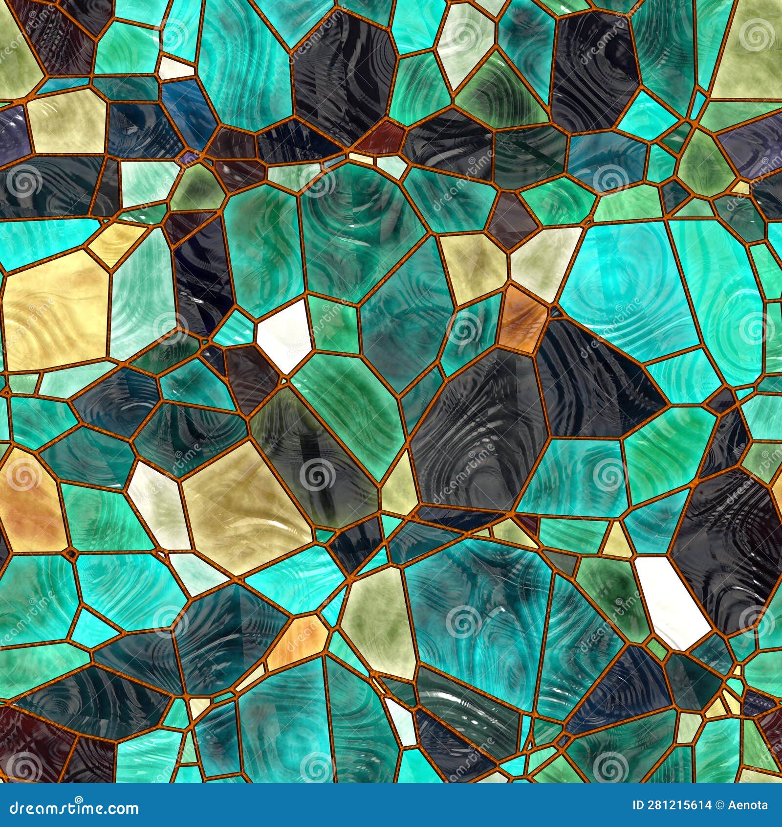 Seamless Stained Glass Pattern Stock Illustration - Illustration of ...