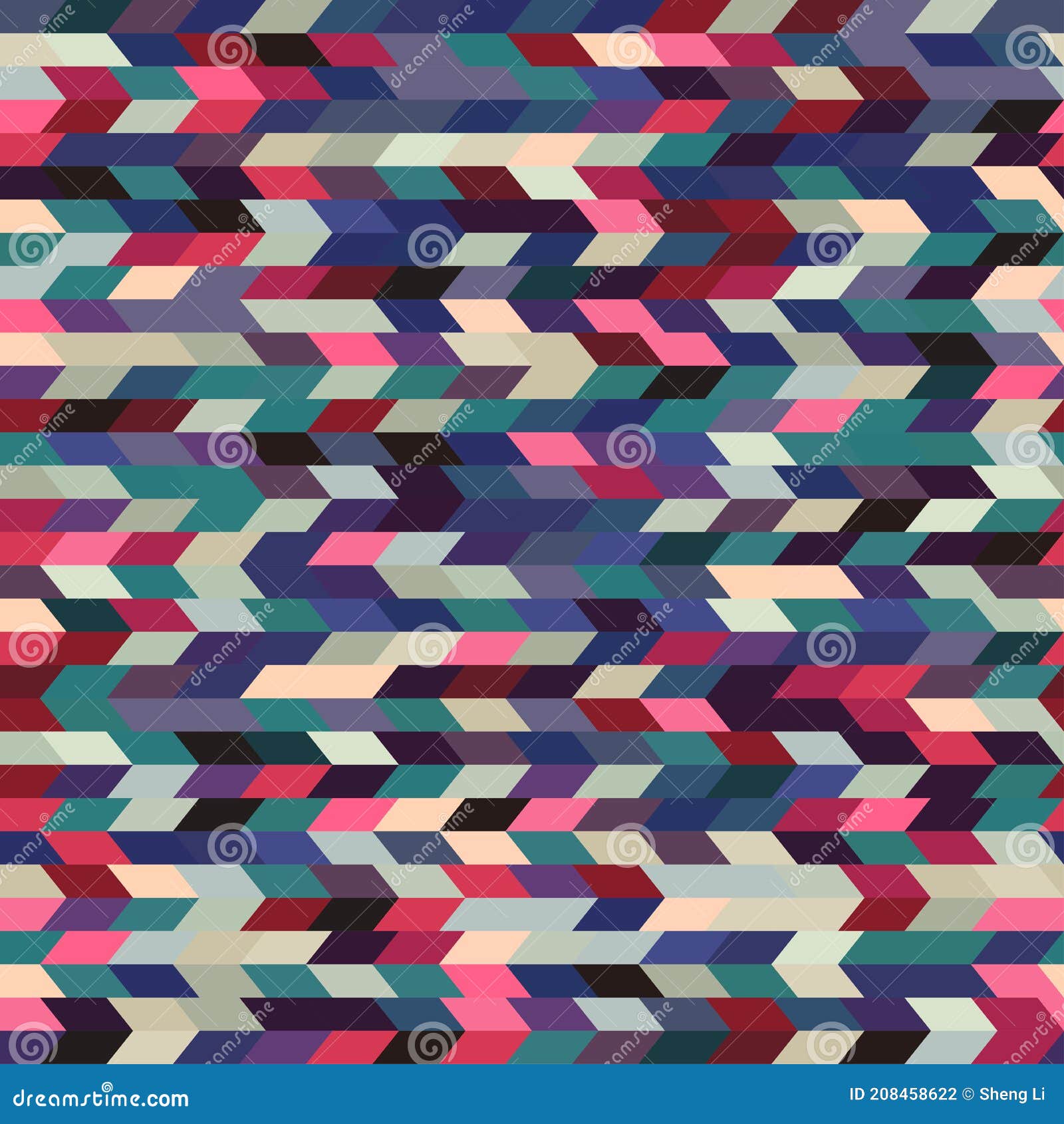 The Seamless Stained Glass Patterns, Abstract Colorful Parallelogram ...