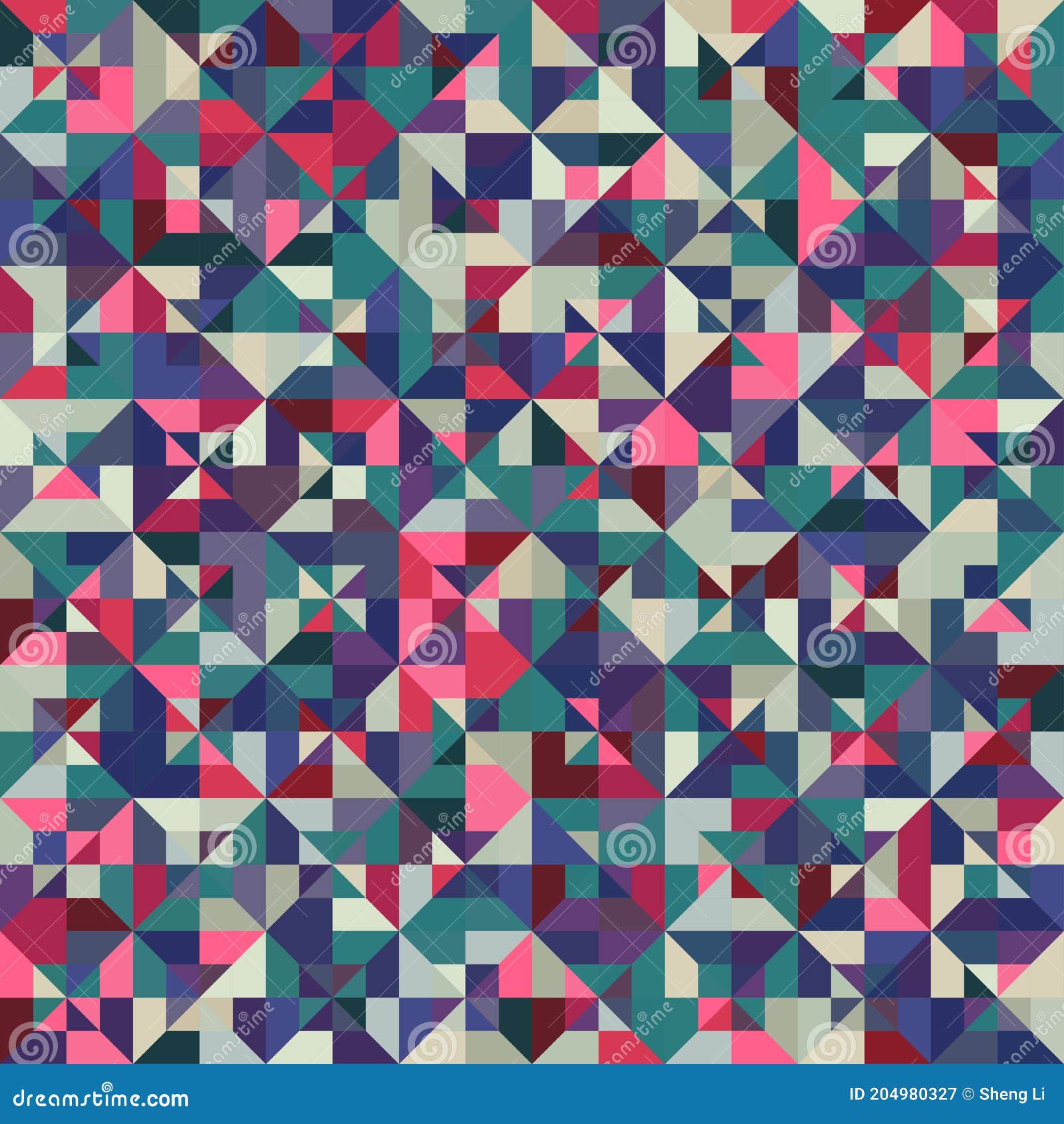 The Seamless Stained Glass Patterns, Abstract Colorful Triangle ...