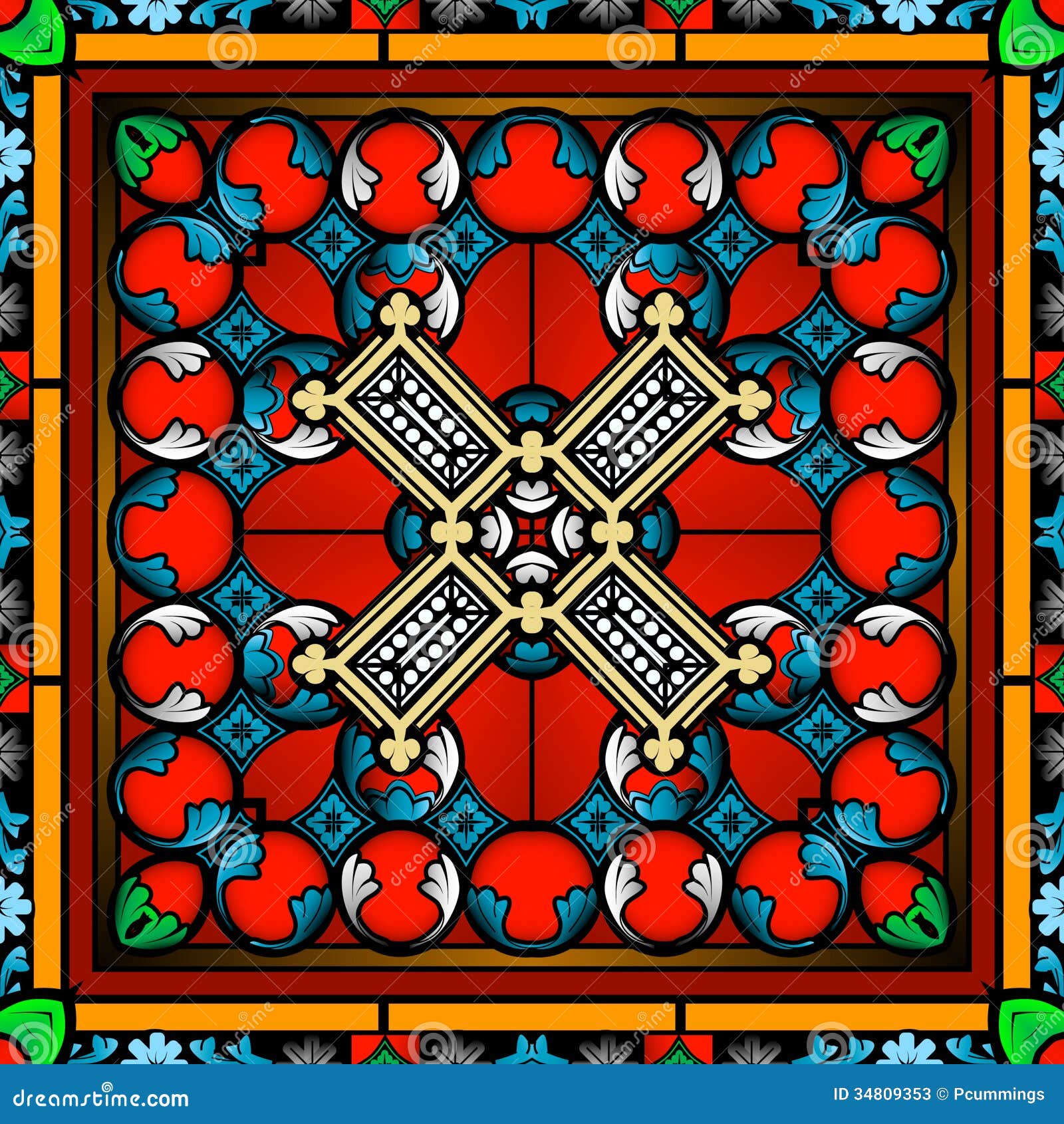 Seamless Stained Glass Window Panel Royalty-Free Stock Photography ...