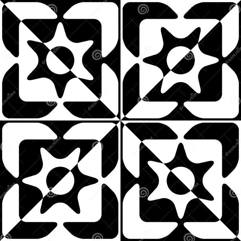 Seamless Star, Circle and Square Pattern Stock Vector - Illustration of ...