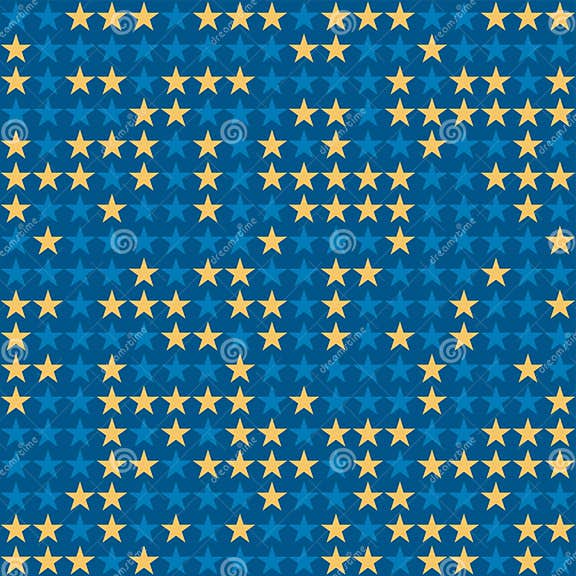 Seamless Star Patterns on Blue Background Stock Vector - Illustration ...