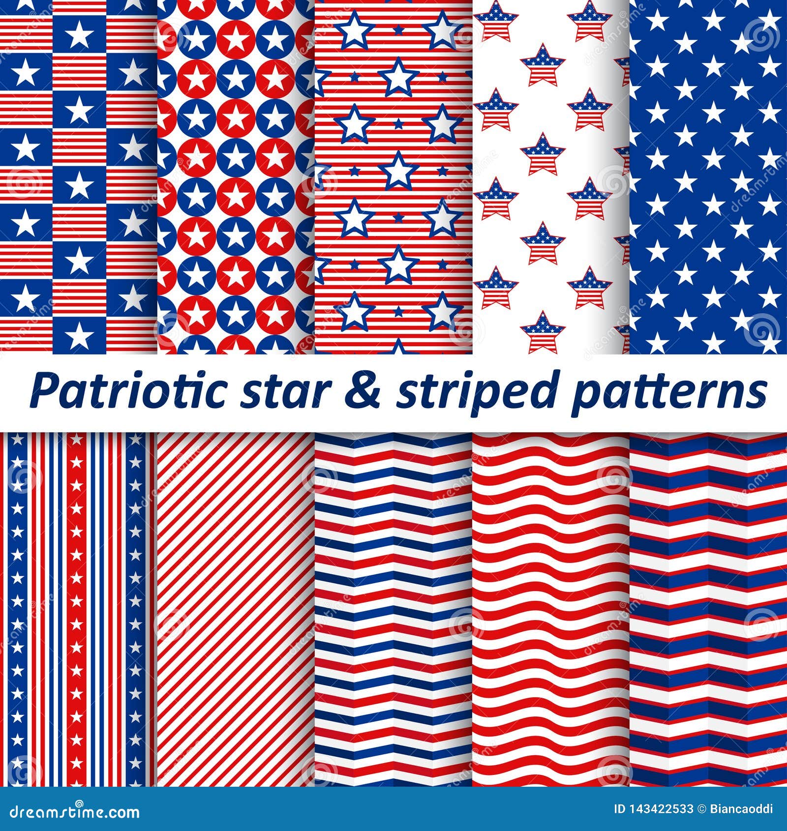Seamless Star & Striped Patterns Stock Vector - Illustration of ...