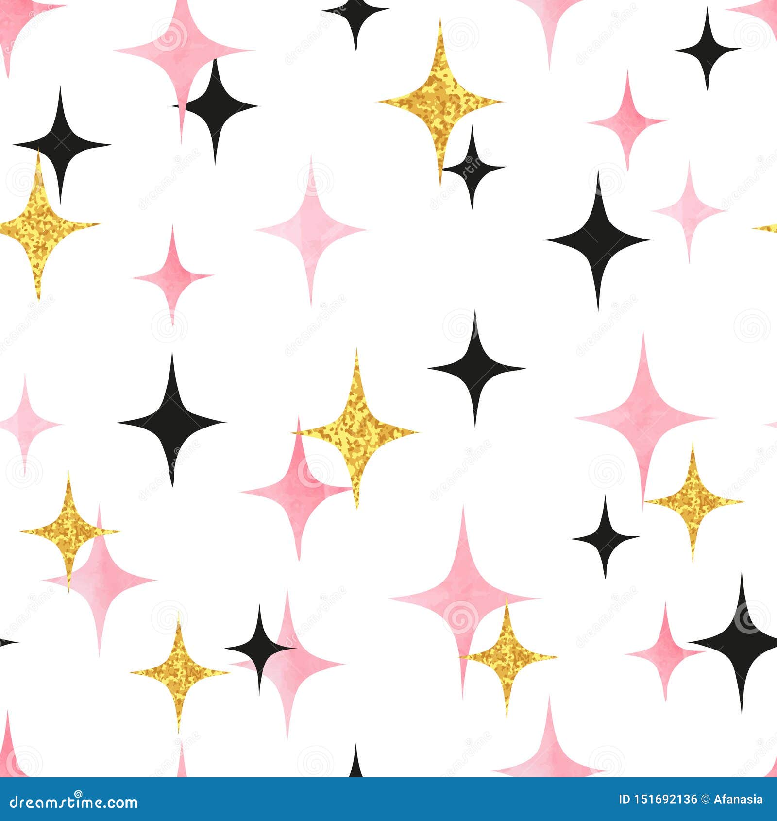 Seamless Starburst Pattern. Vector Abstract Stars Background Stock ...