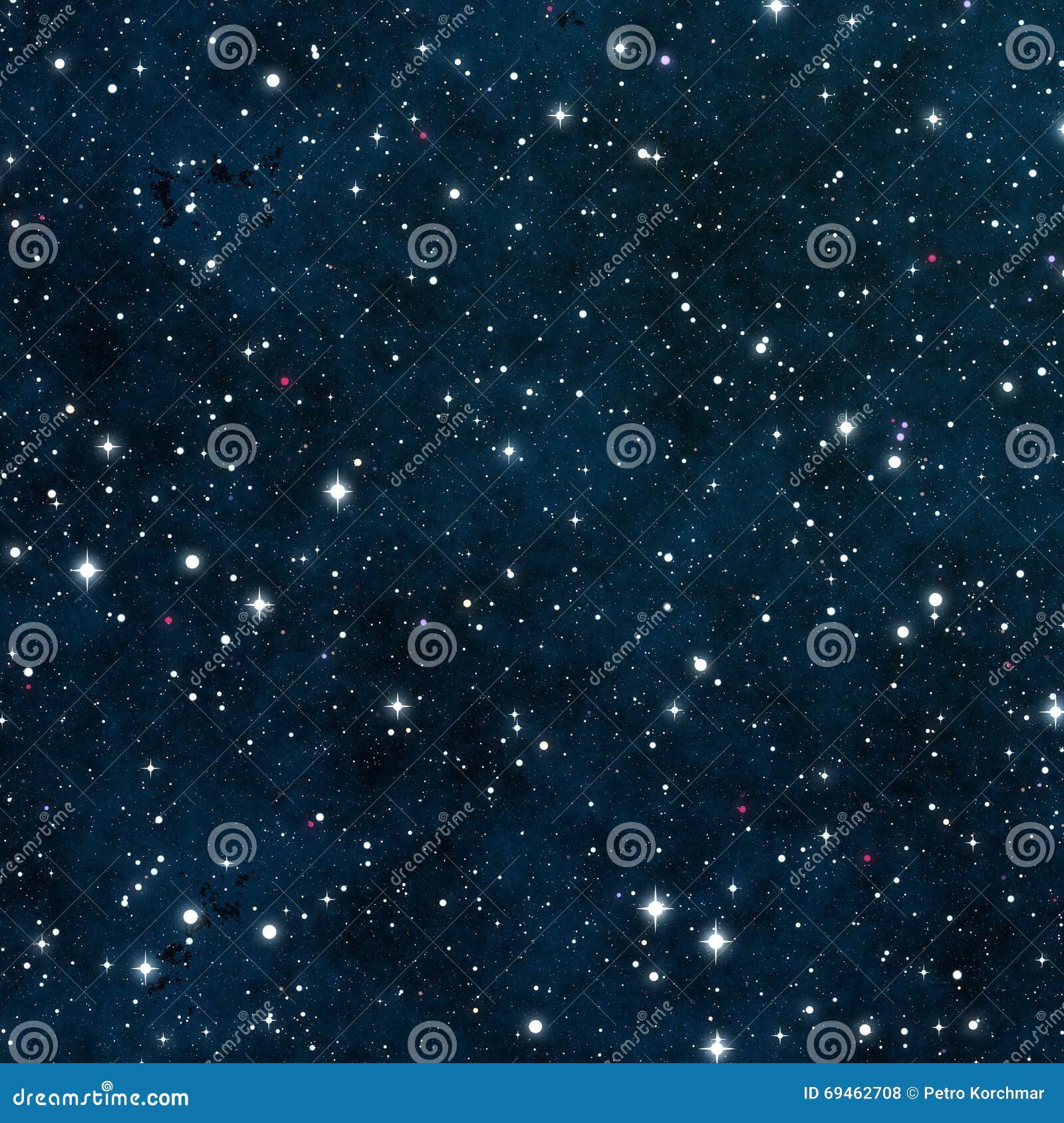 Seamless Starfield with Glowing Stars at Night Stock Illustration ...