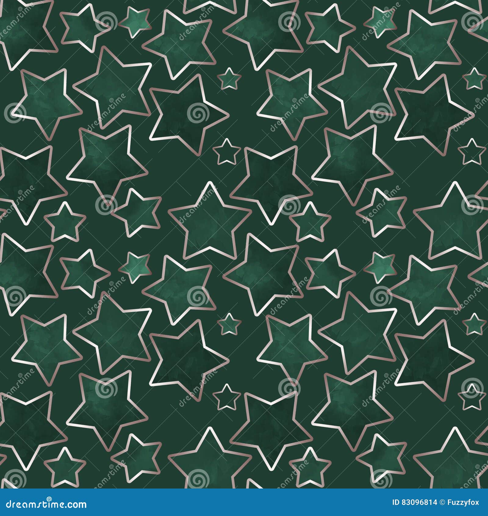 Seamless Stars Pattern in Green Colors Stock Illustration ...