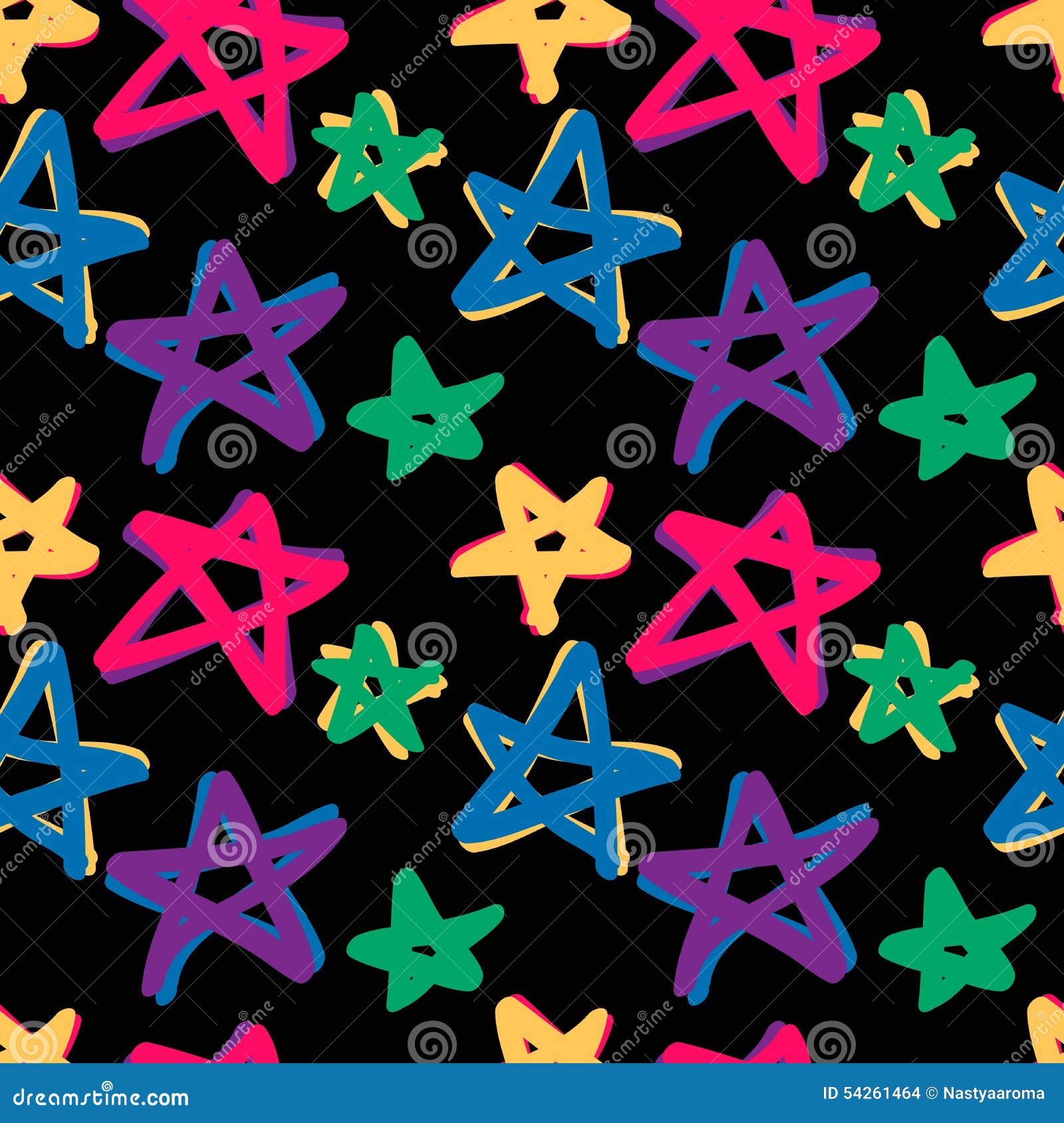 Seamless Stars Pattern in Retro Color Stock Vector - Illustration of ...