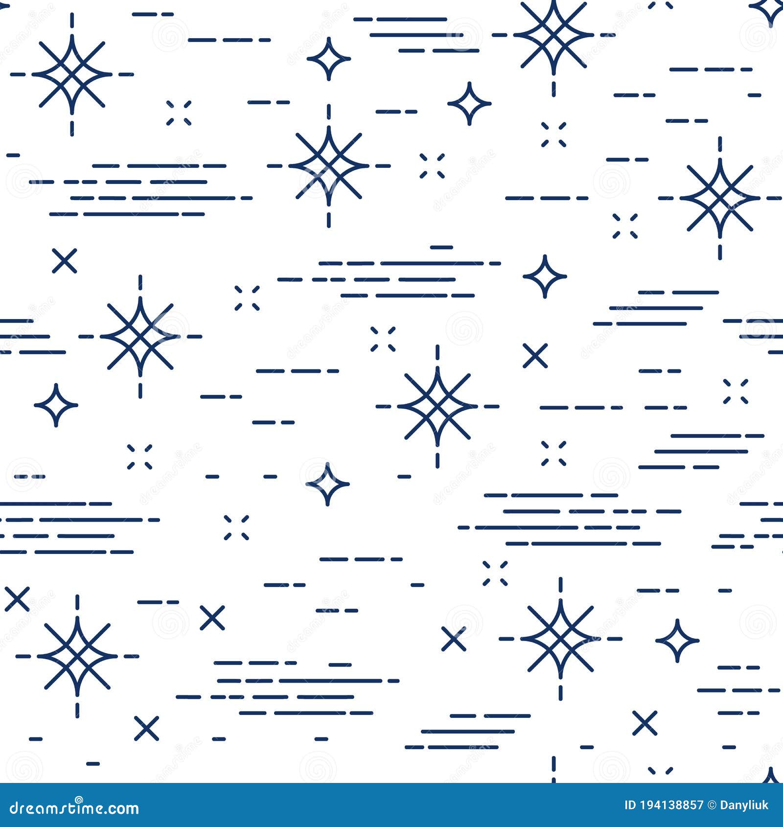 Seamless Stars Pattern. Vector Line Texture Stock Vector - Illustration ...
