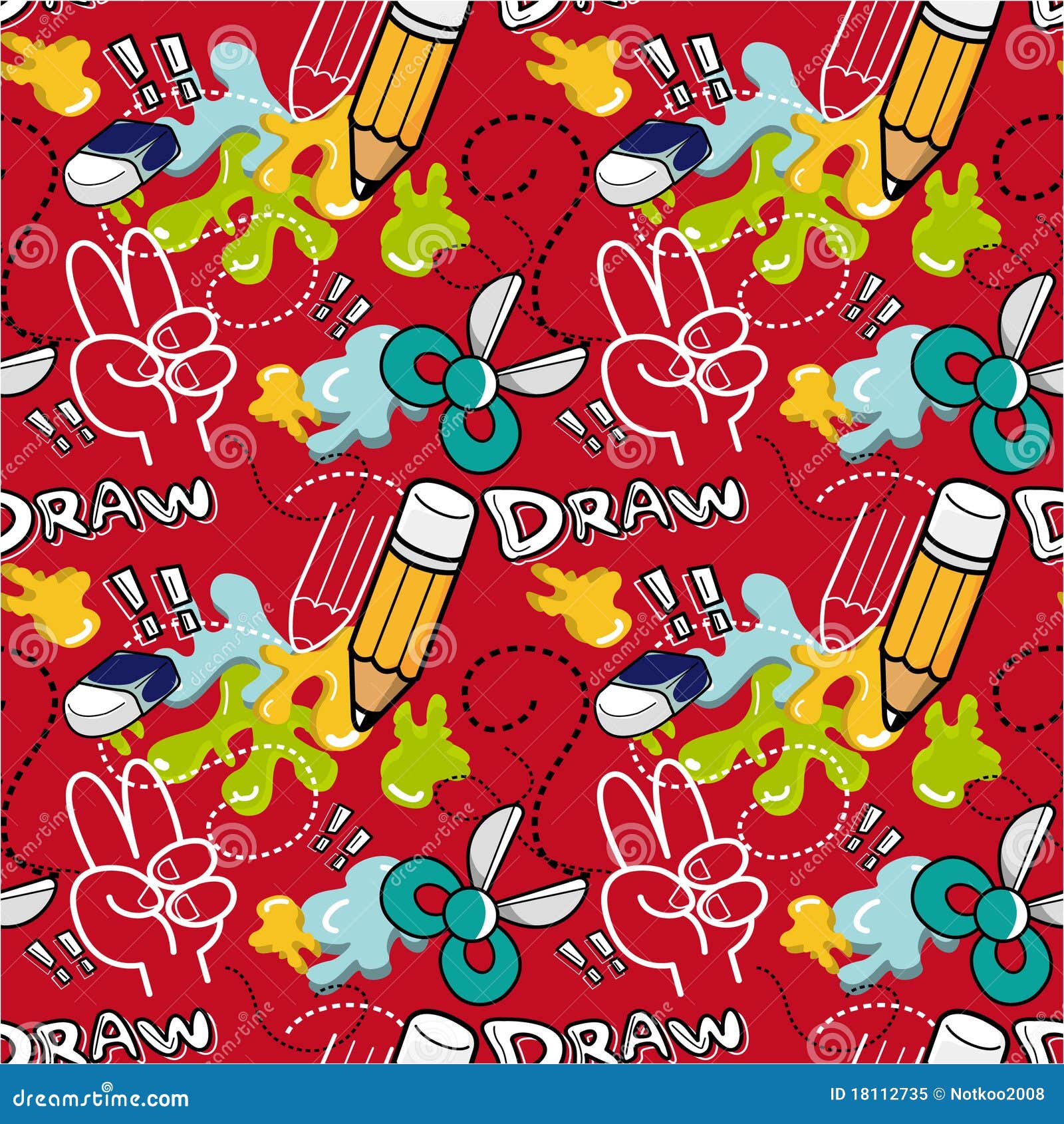 Seamless Stationery Pattern Stock Vector - Illustration of frame ...