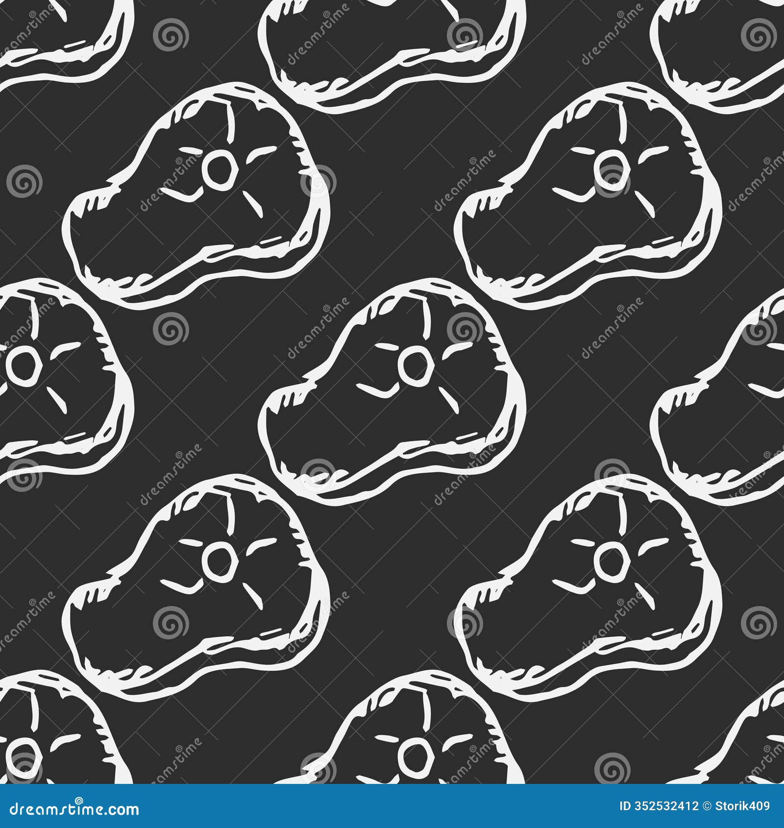 Seamless Steak Pattern. Drawn Meat Background Stock Illustration ...
