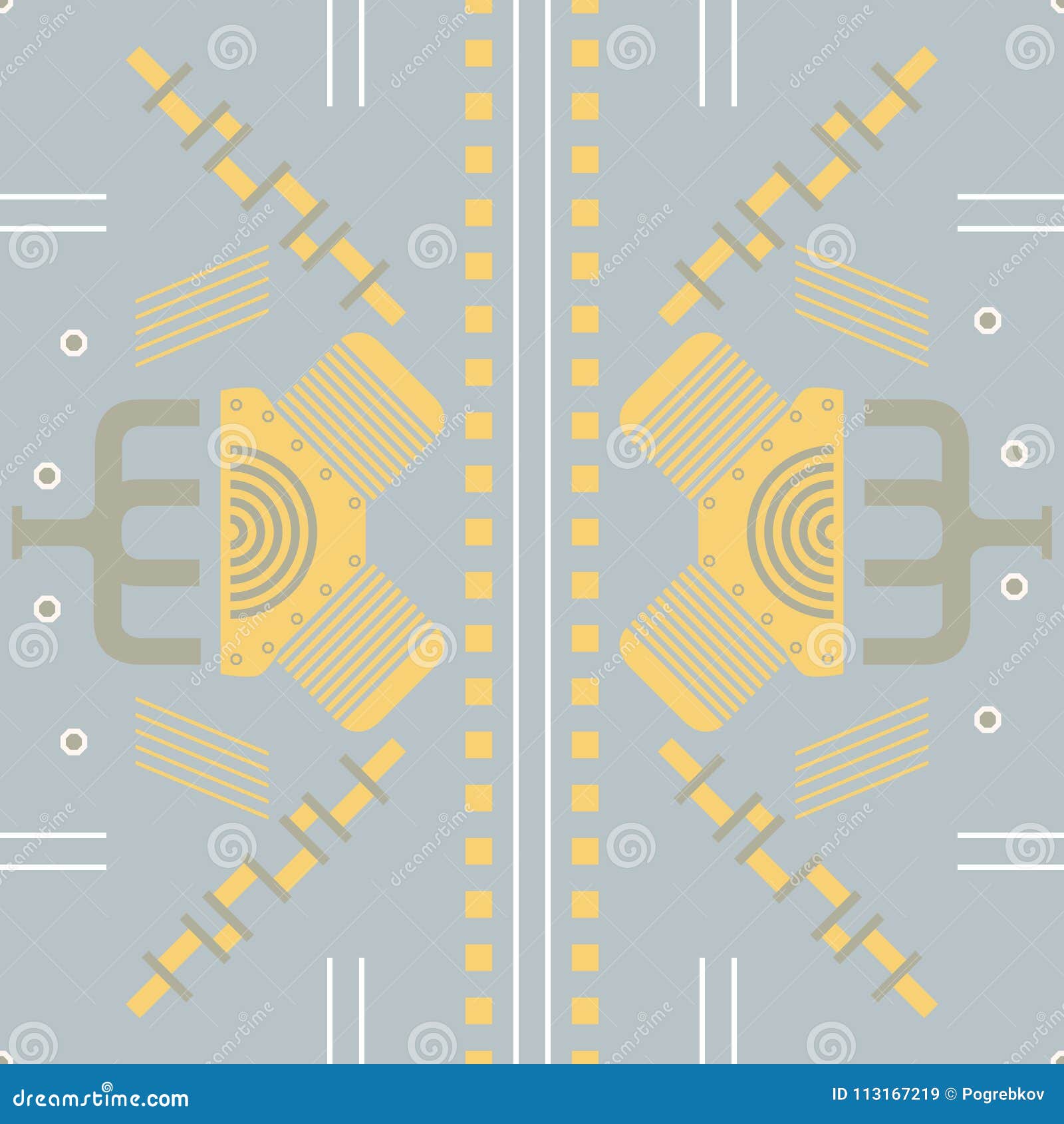 Seamless Steampunk Vector Pattern with Mechanic Shapes Stock Vector ...