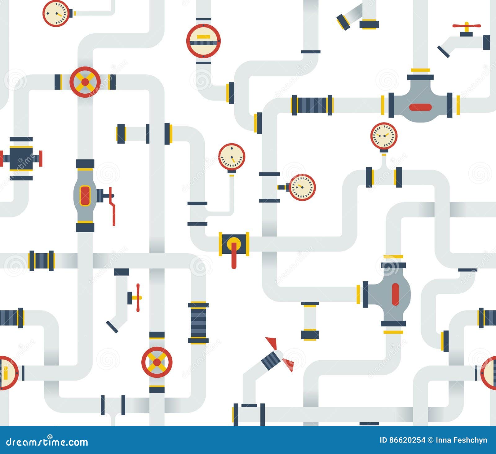 Seamless Stock Vector Ware Pipes System Pattern. Flat Vector Background ...