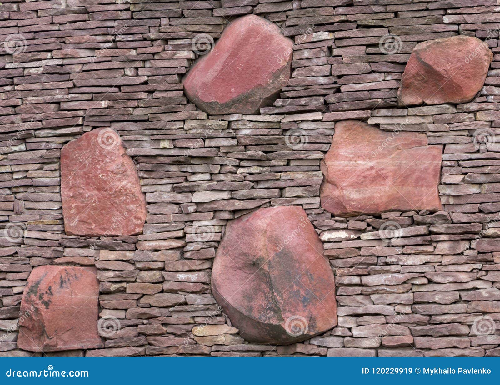 Seamless Stone Masonry Using Rectangular Stones, Red and Gray Shades ...