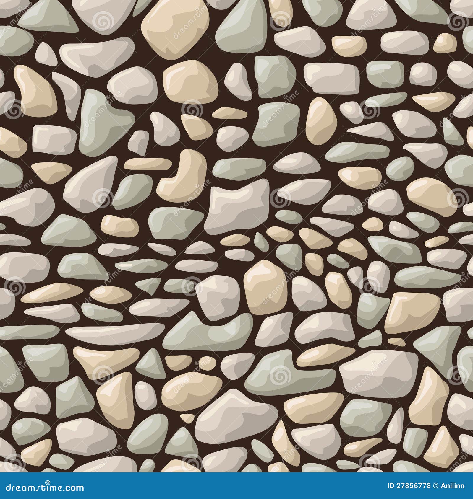 Stone Pattern. Seamless Rock Background With Rubbles And Cobbles ...