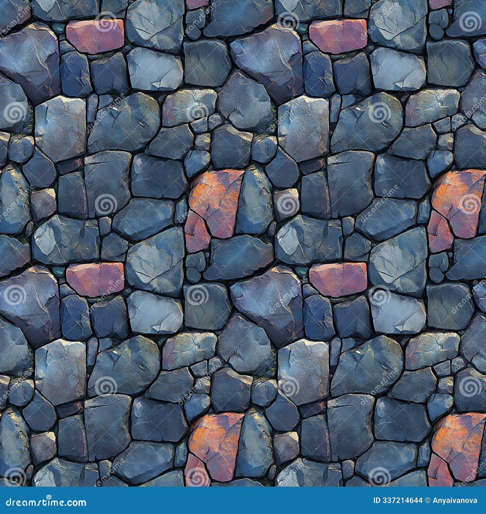 Seamless Stone Wall Pattern: Rustic, Natural Rock Texture Design for ...