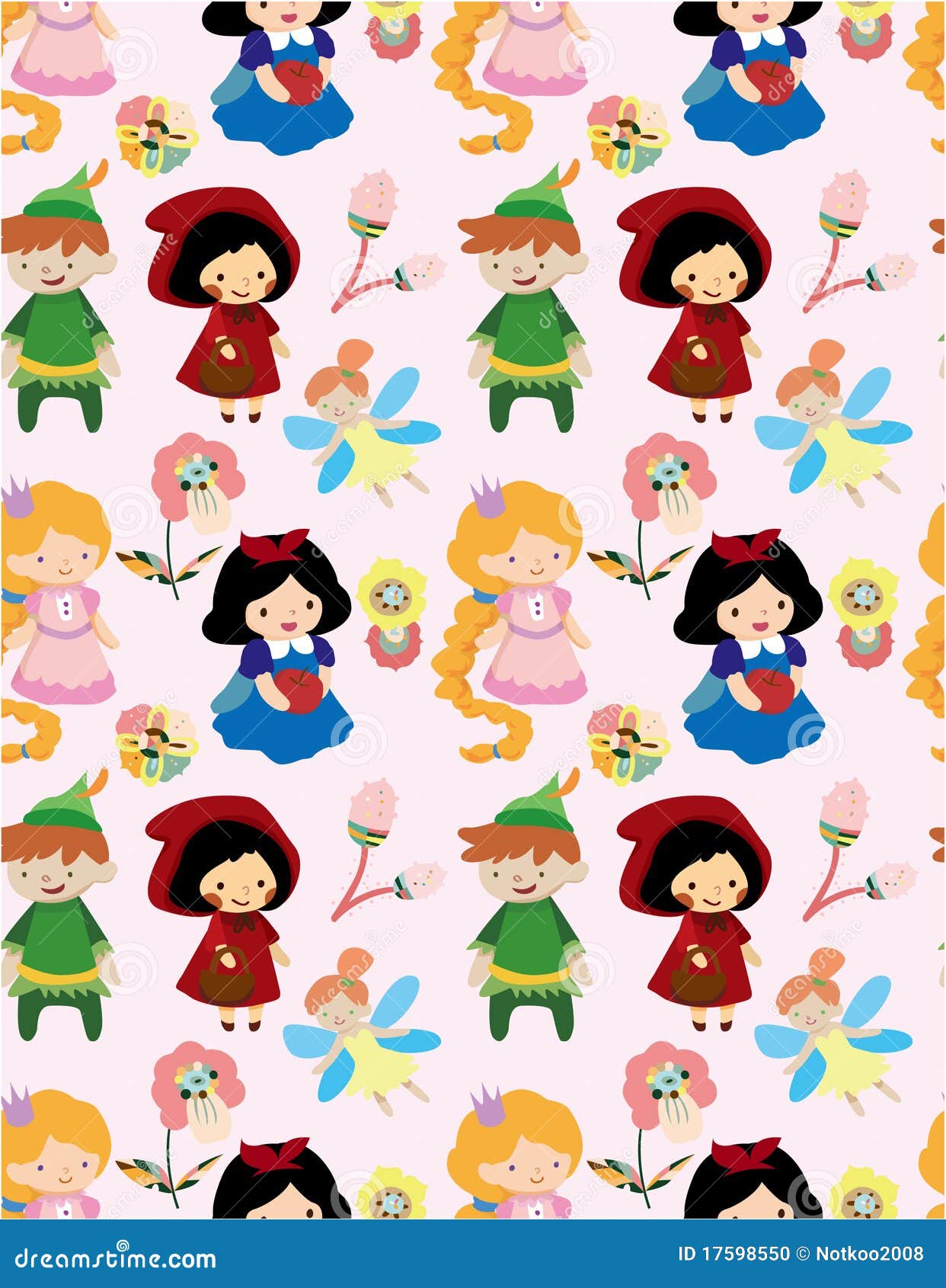 Seamless Story People Pattern Stock Vector - Illustration of golden ...