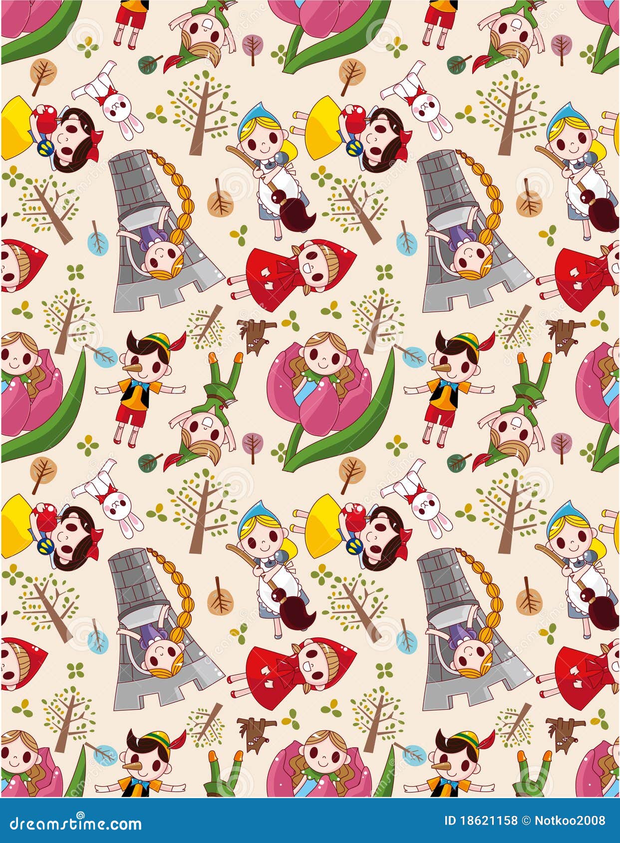 Seamless Story People Pattern Stock Vector - Illustration of costume ...