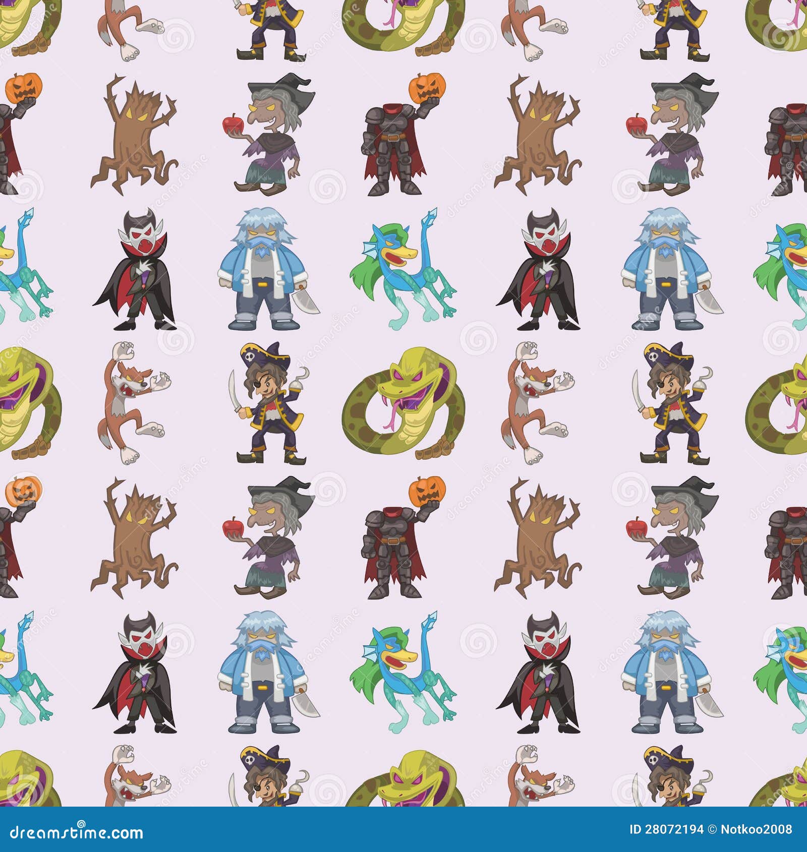 Seamless Story Villain Pattern Stock Vector - Illustration of humor ...