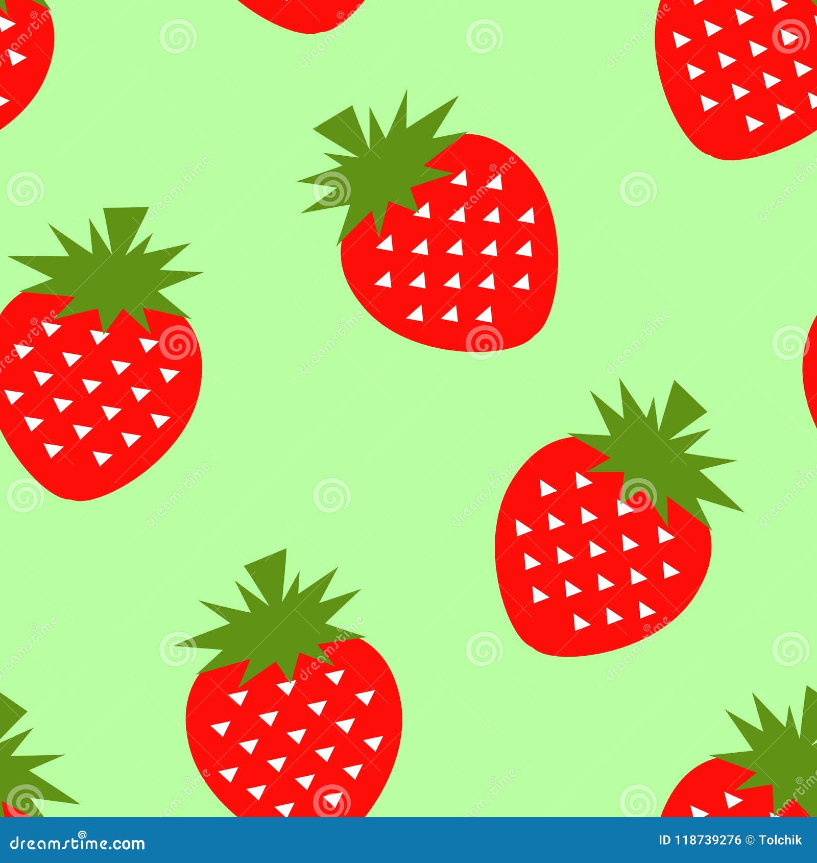 Seamless Strawberry Geometric Pattern, Vector Illustration Stock Vector ...