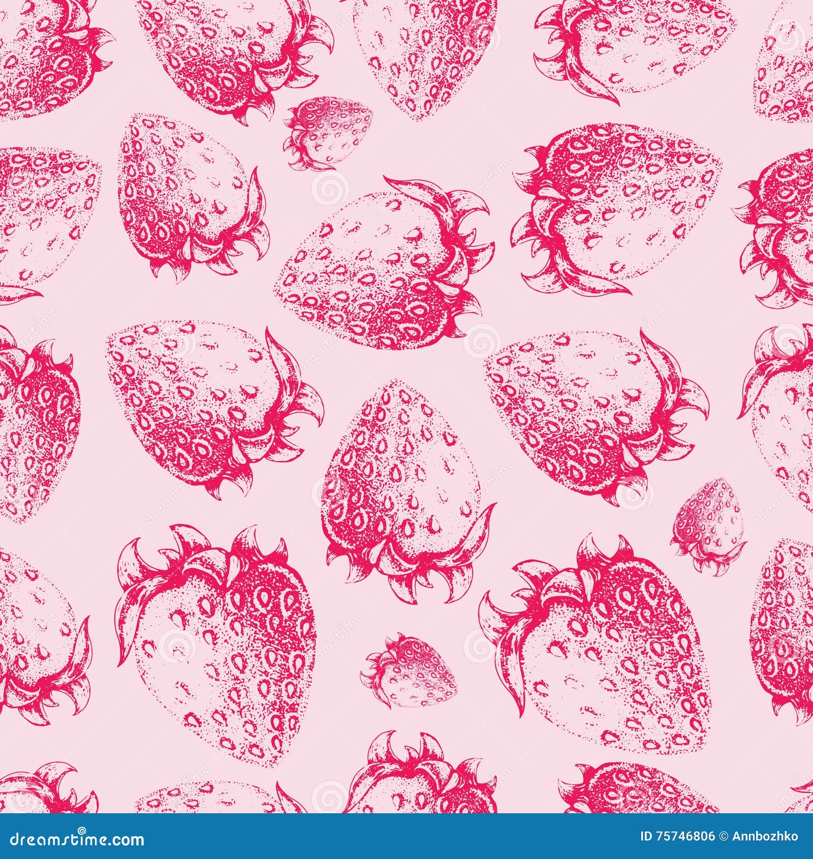 Seamless Strawberry Pattern Stock Vector - Illustration of organic ...