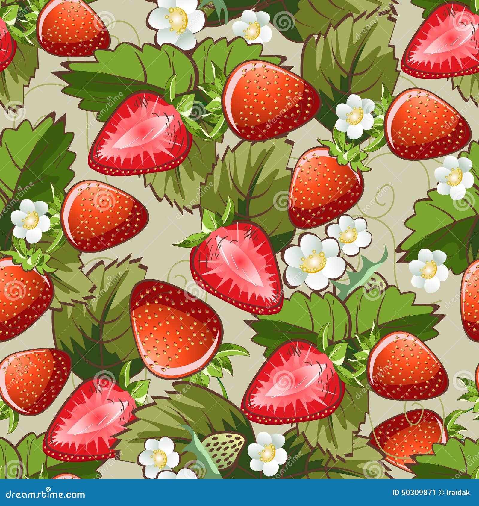 Seamless Strawberry Pattern Stock Vector - Illustration of curve ...