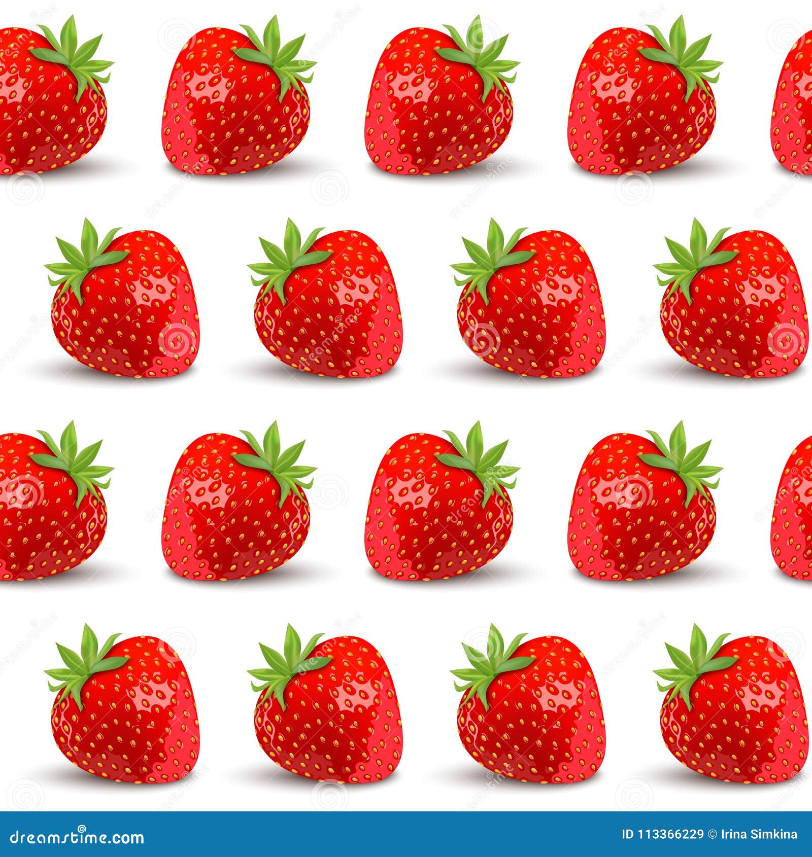 Seamless Strawberry Pattern on White Background Stock Vector ...