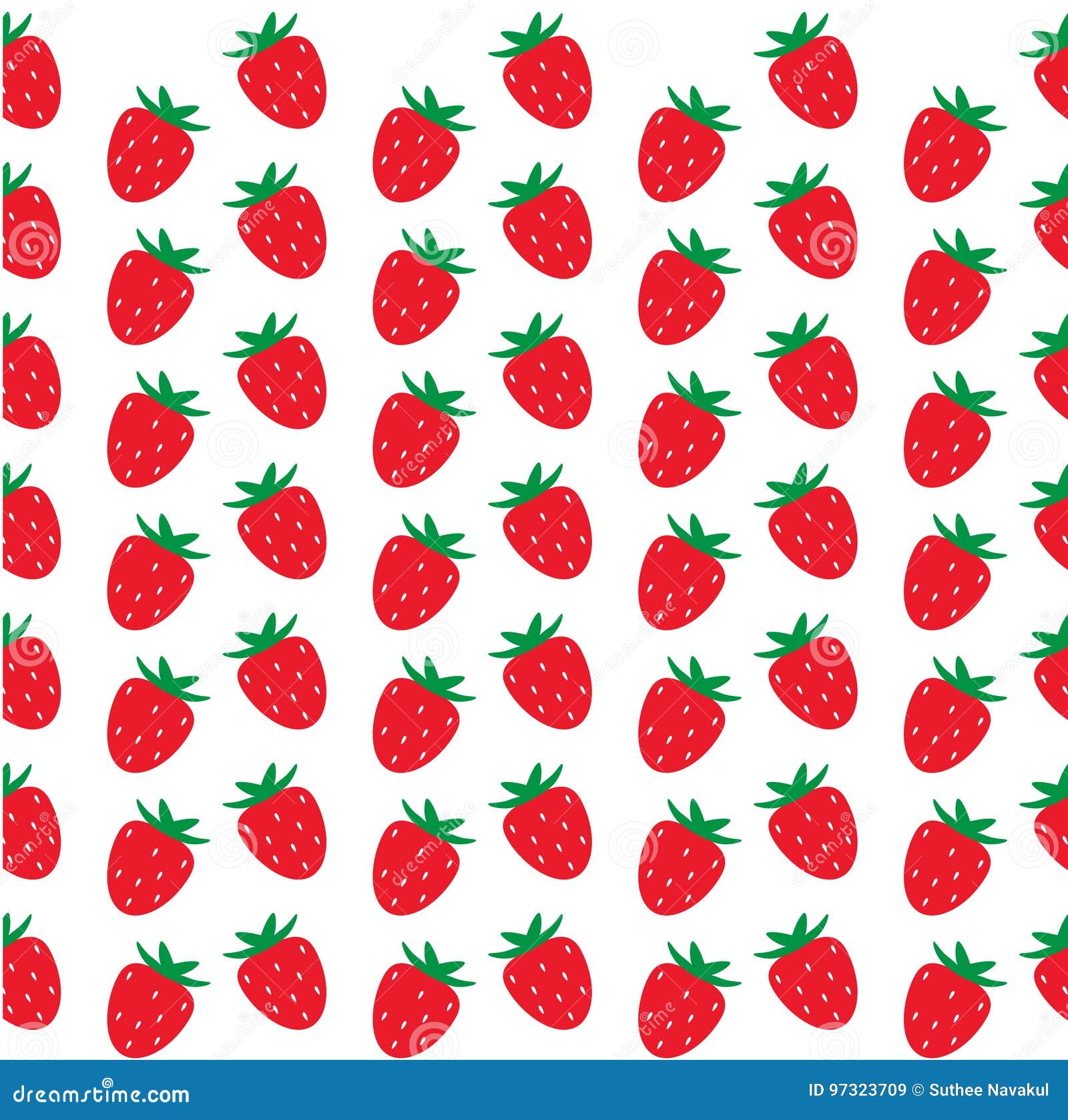 Seamless Strawberry Pattern on White Background. Stock Illustration ...