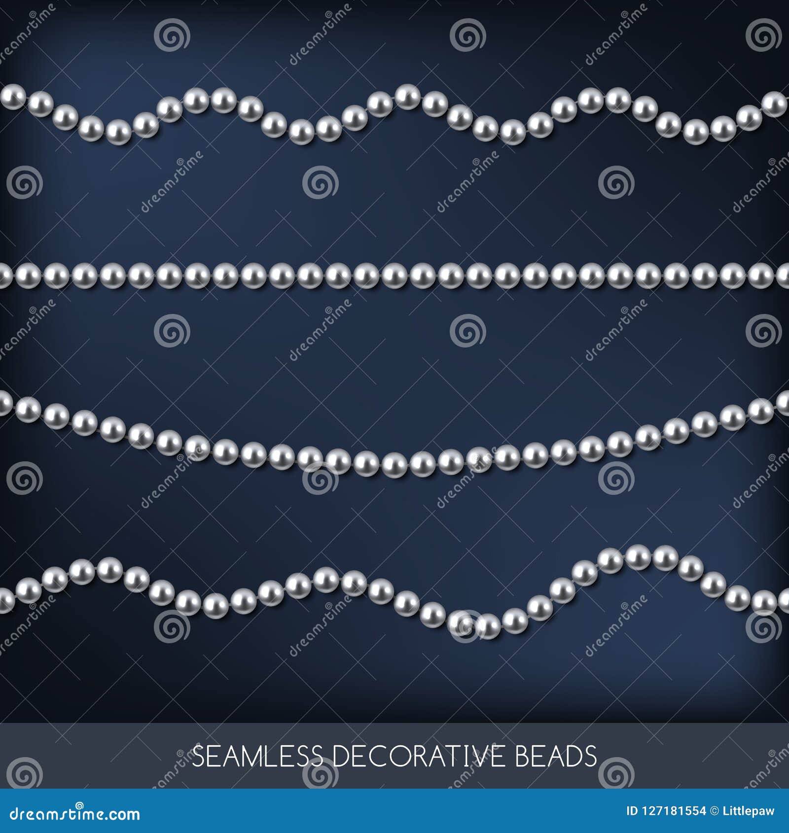 Seamless Strings of Beads Set, Decoration Elements, Vector Stock Vector ...