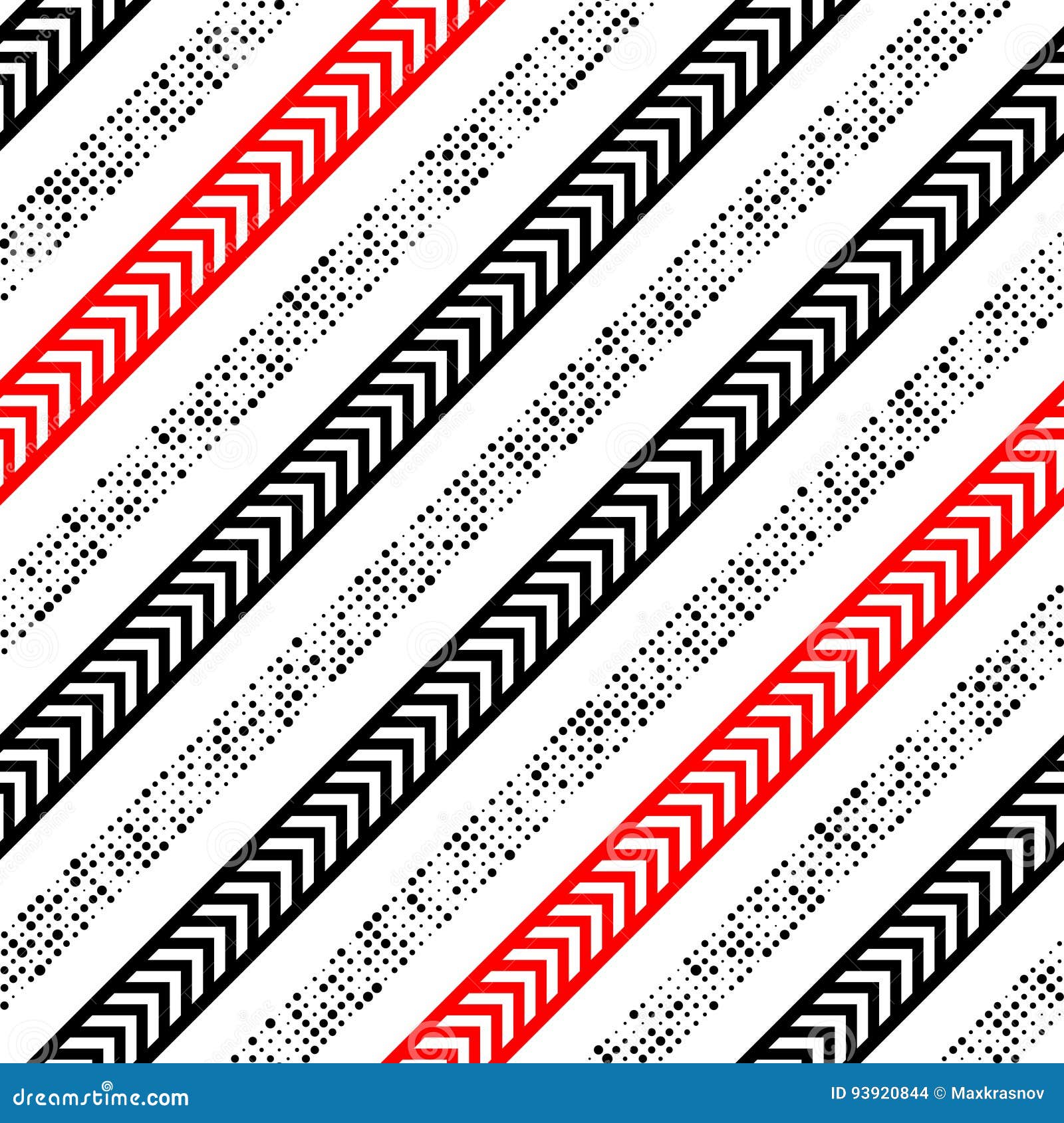 Seamless Stripe and Arrow Pattern. Vector Black and Red Texture Stock ...