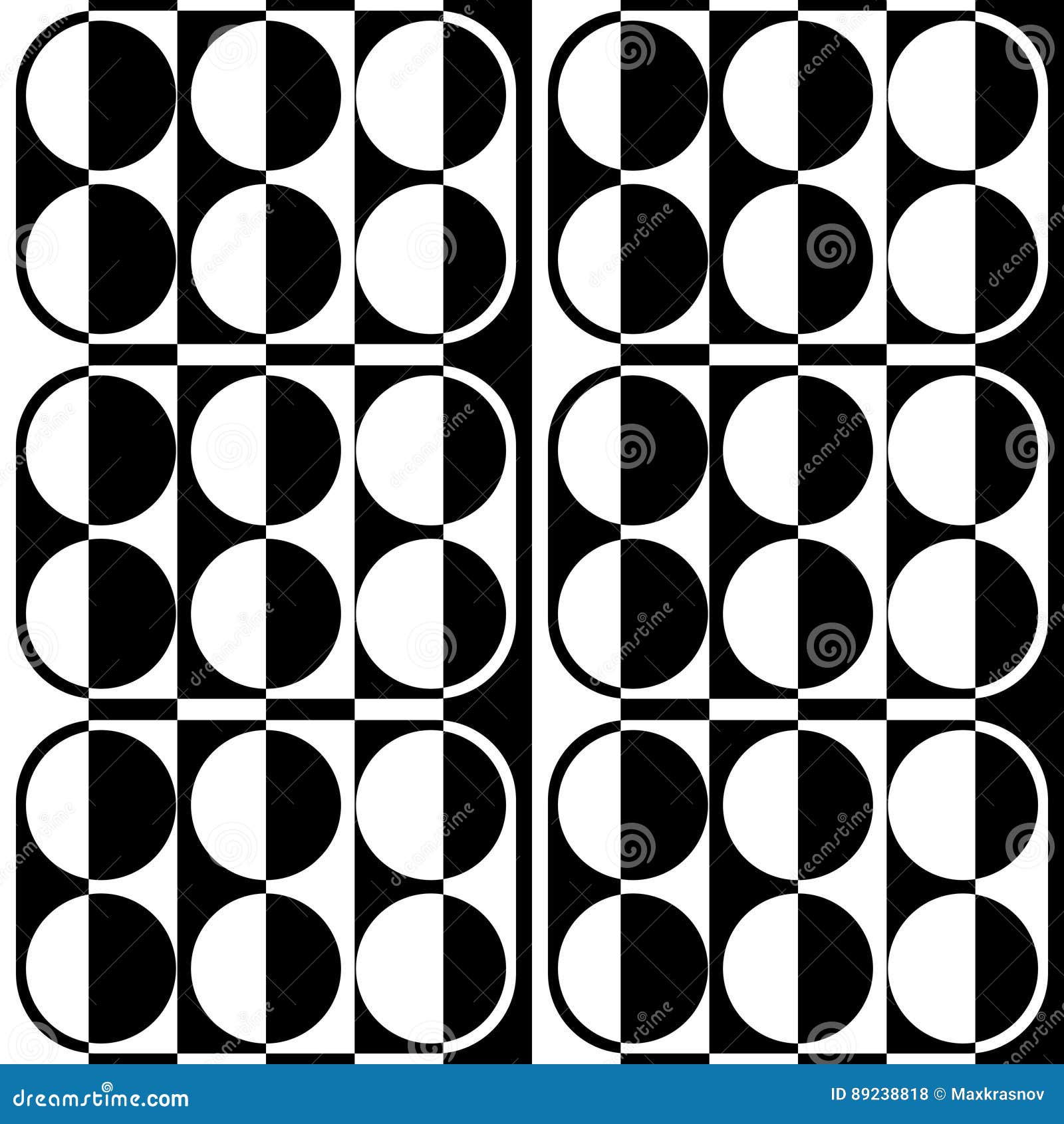 Seamless Stripe and Circle Pattern Stock Vector - Illustration of ...