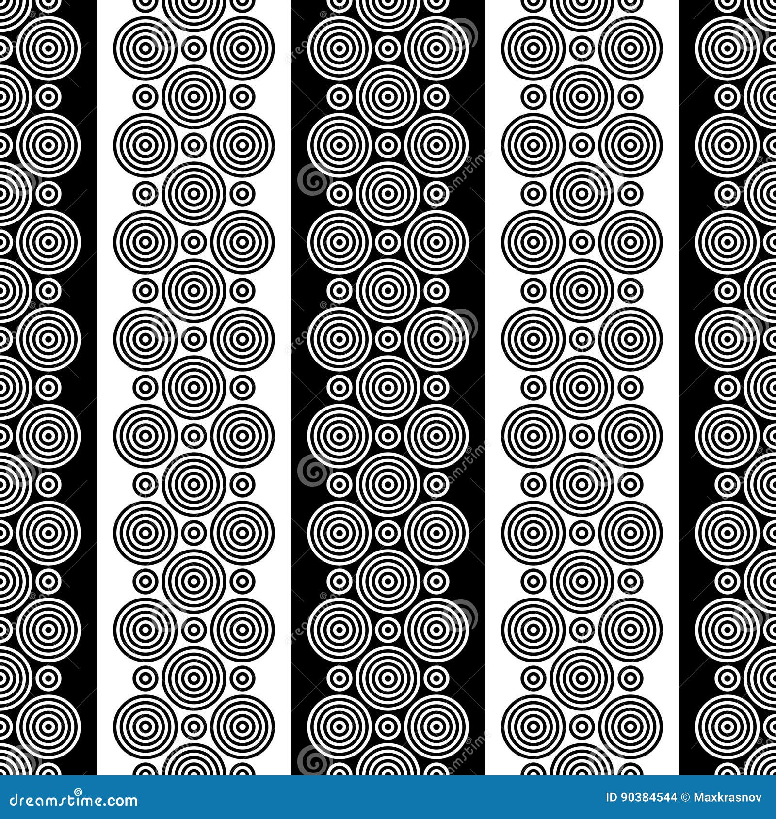 Seamless Stripe and Circle Pattern Stock Vector - Illustration of grid ...