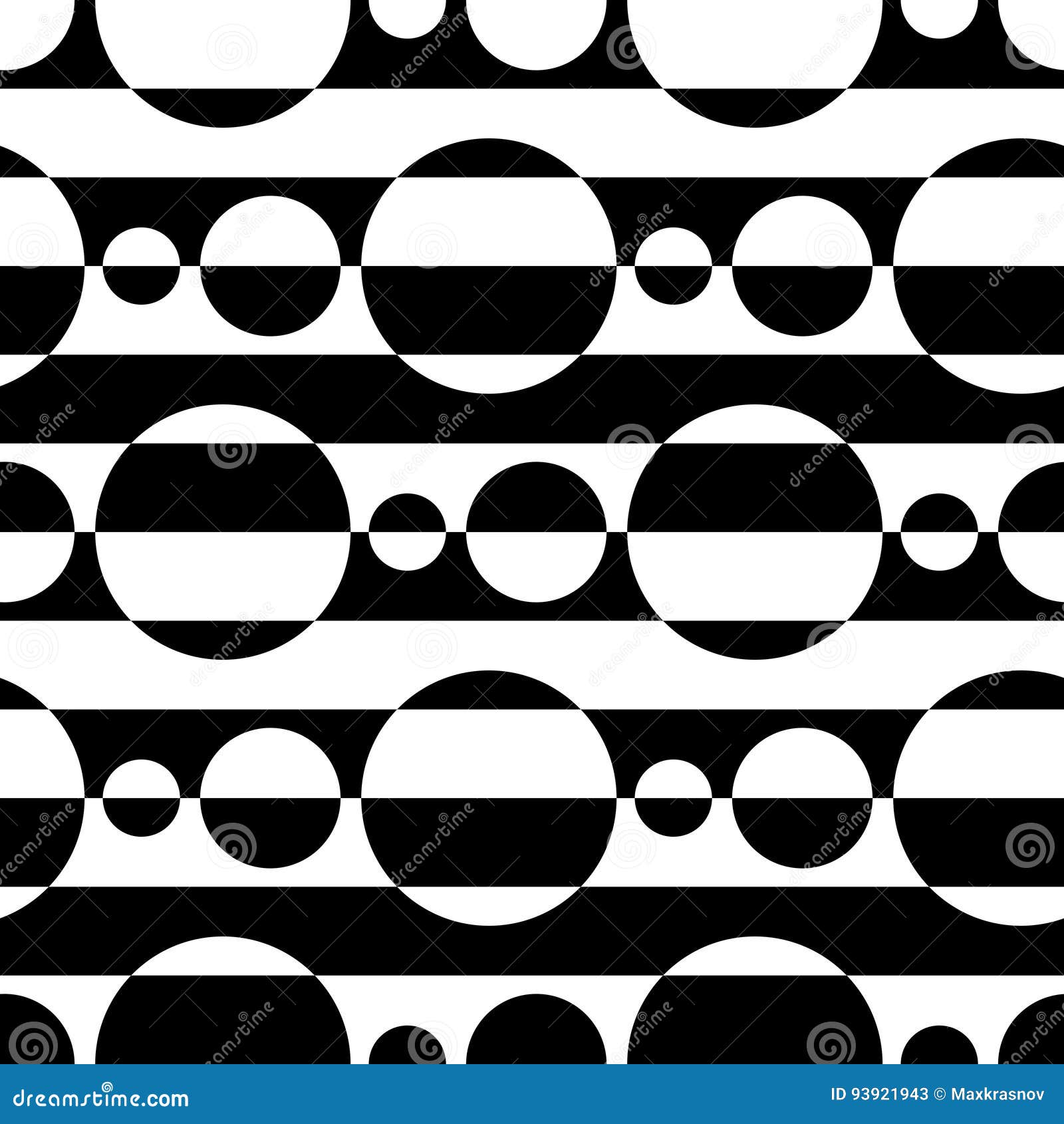 Seamless Stripe and Circle Pattern Stock Vector - Illustration of grid ...