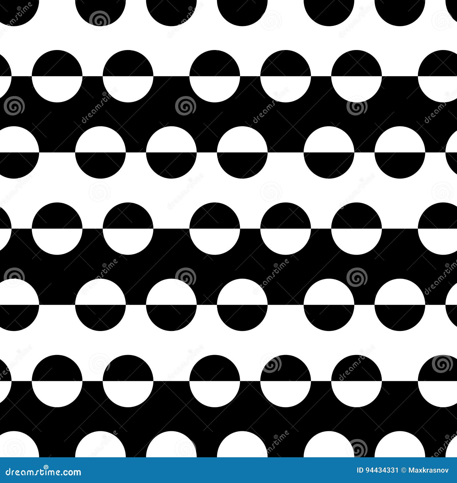 Seamless Stripe and Circle Pattern Stock Vector - Illustration of ...