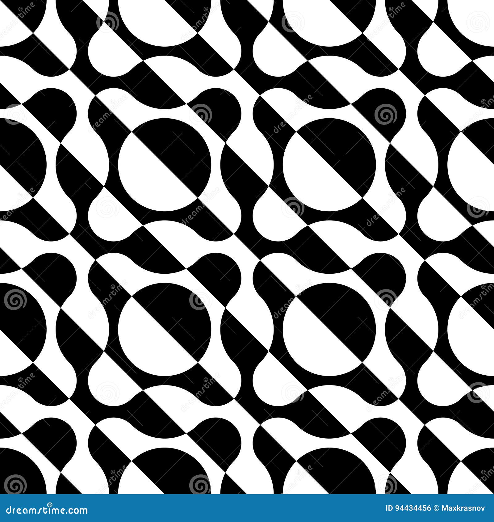 Seamless Stripe and Circle Pattern Stock Vector - Illustration of ...