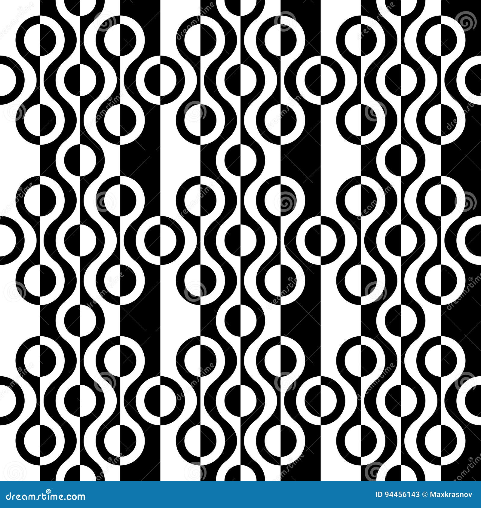 Seamless Stripe and Circle Pattern Stock Vector - Illustration of ...