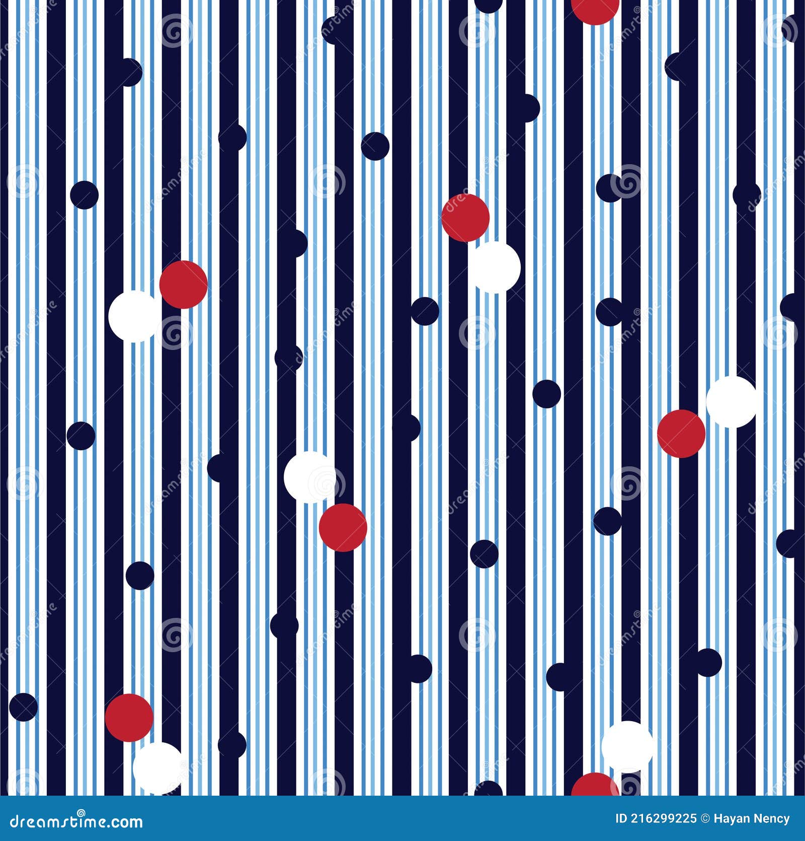 Seamless Stripe and Dot Pattern Stock Vector - Illustration of ...