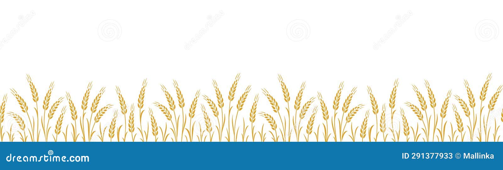 Seamless Stripe Wheat Stalks Pattern Stock Vector - Illustration of ...