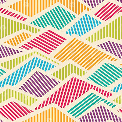 Seamless Striped Geometric Pattern Stock Vector - Illustration of ...