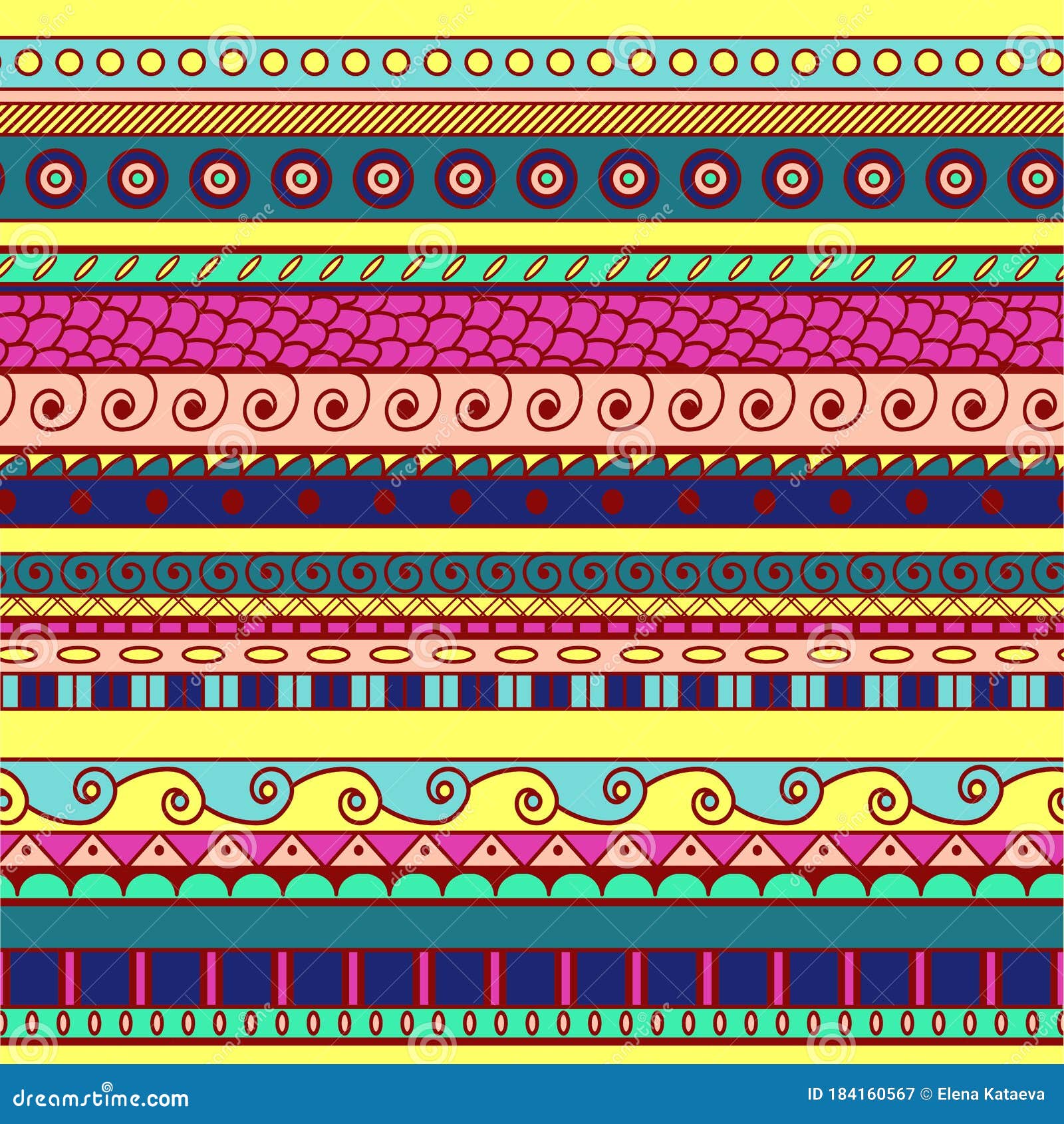 Seamless Striped Pattern in Greek Style in Bright Colors Stock Vector ...