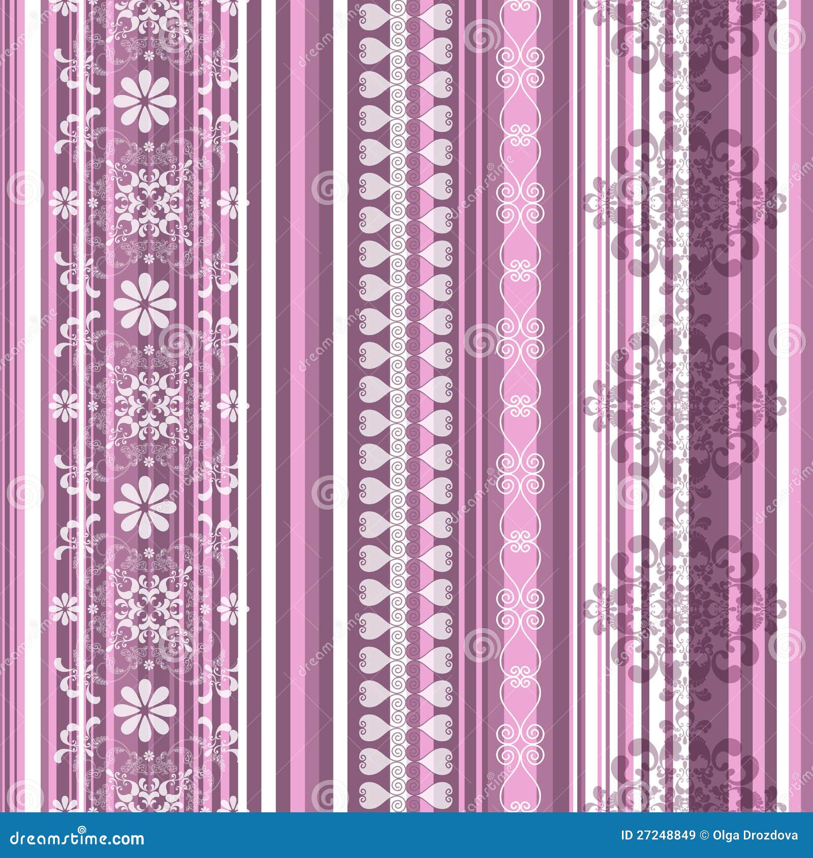 Seamless Striped Pink Pattern Stock Vector - Illustration of gentle ...