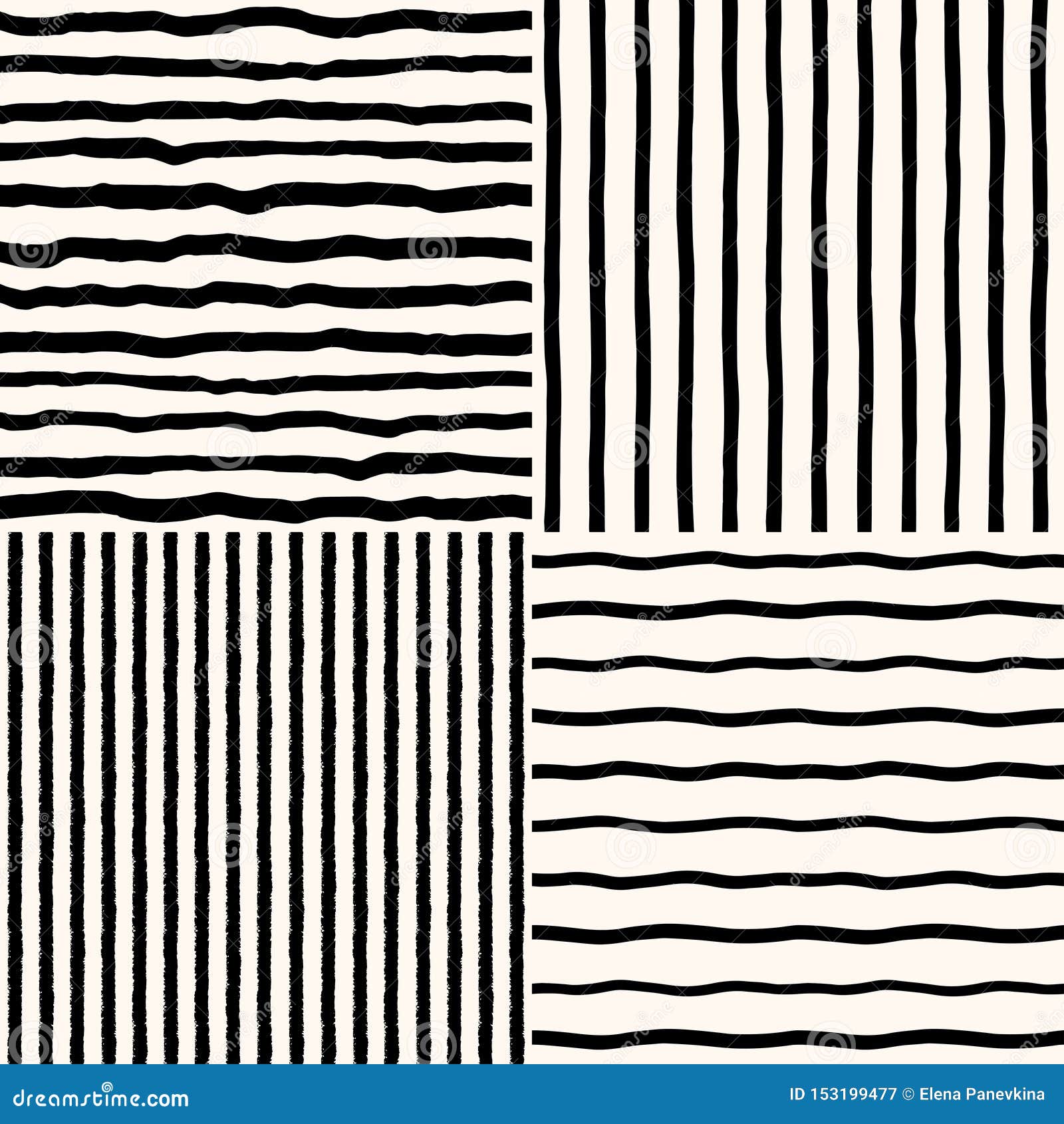 Crooked Uneven Hand Drawn Lines Vector Horizontal Curves Lines Strip ...