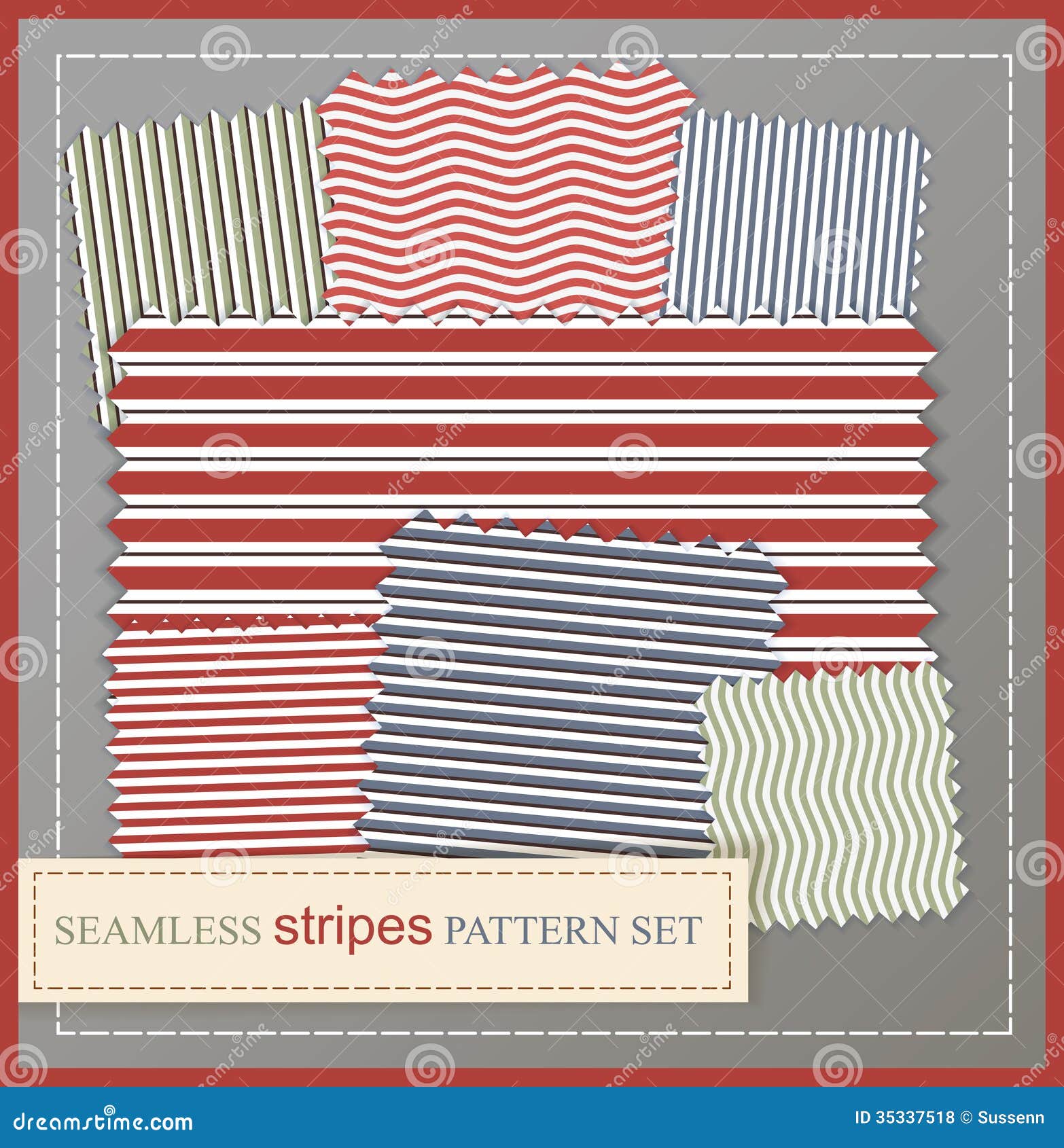 Seamless Stripes Pattern Set Stock Vector - Illustration of element ...