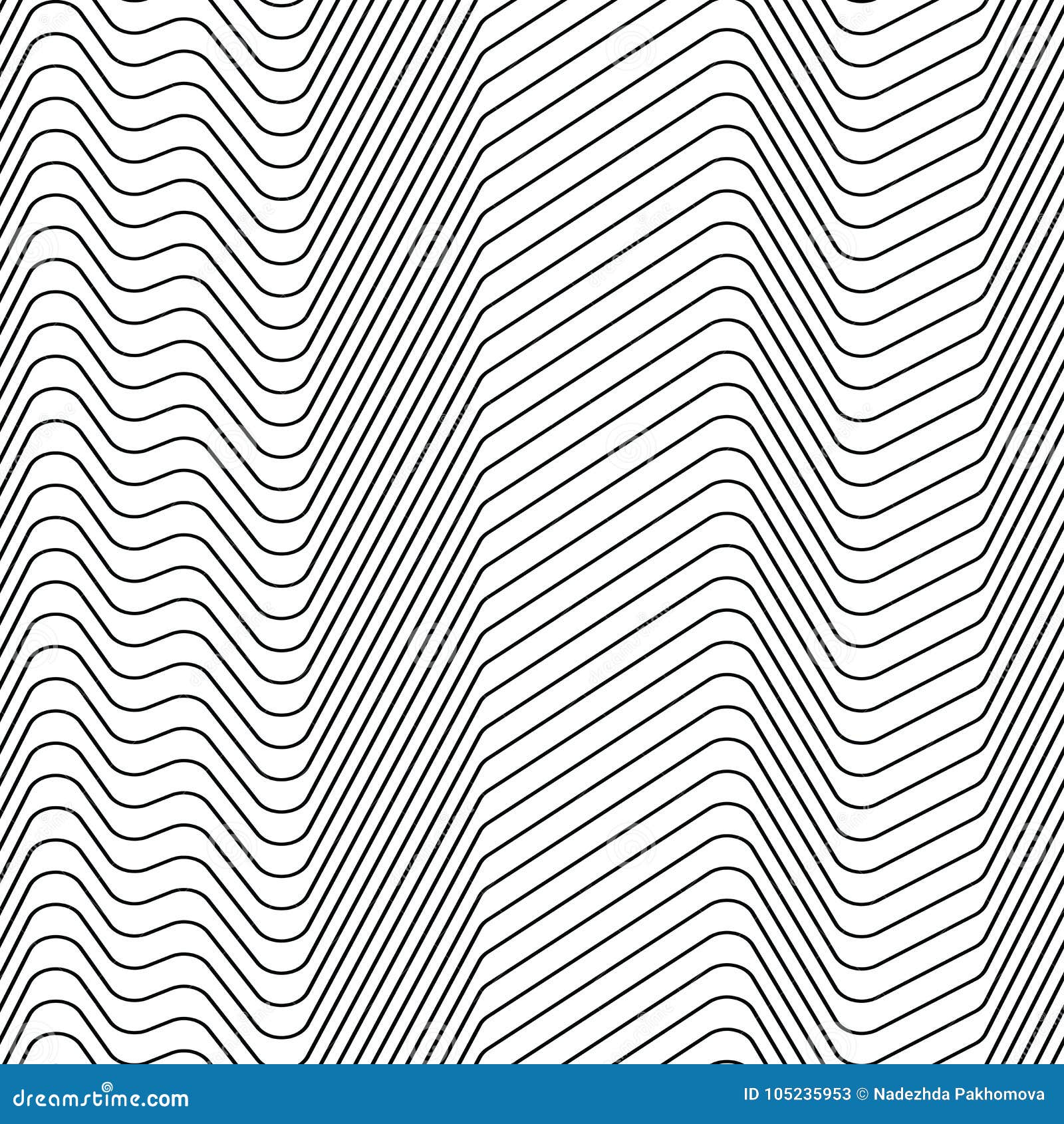Seamless Strips Pattern Of Zig Zag Lines Vector Illustration ...