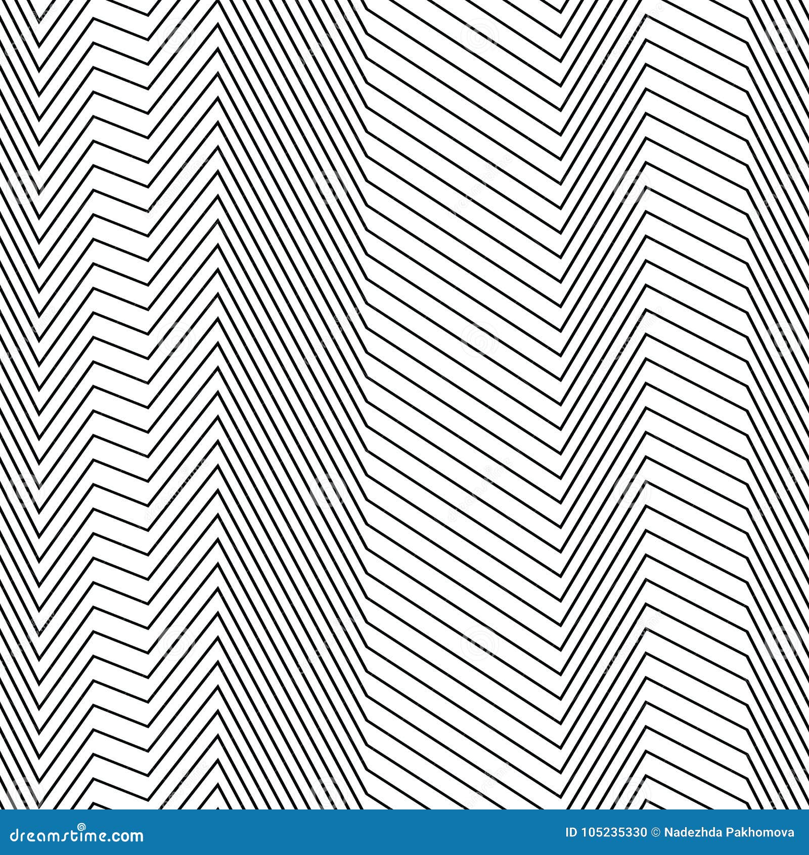 Seamless Strips Pattern Of Zig Zag Lines Vector Illustration ...