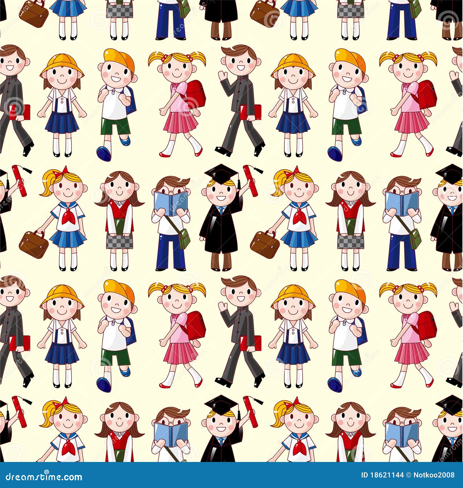 Seamless Student Pattern Vector Illustration | CartoonDealer.com #18621144