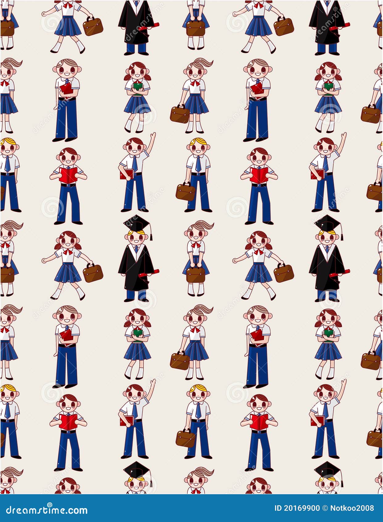 Seamless student pattern stock vector. Illustration of graphic - 20169900