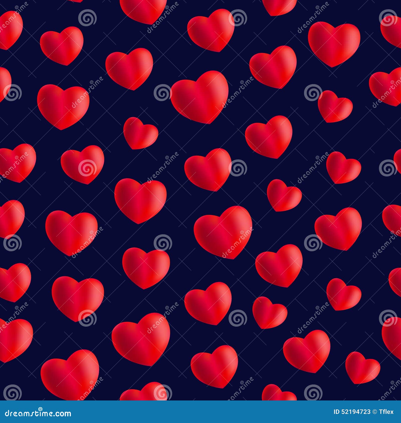 Seamless Stylish Red Pattern with Hearts. Vector Stock Vector ...