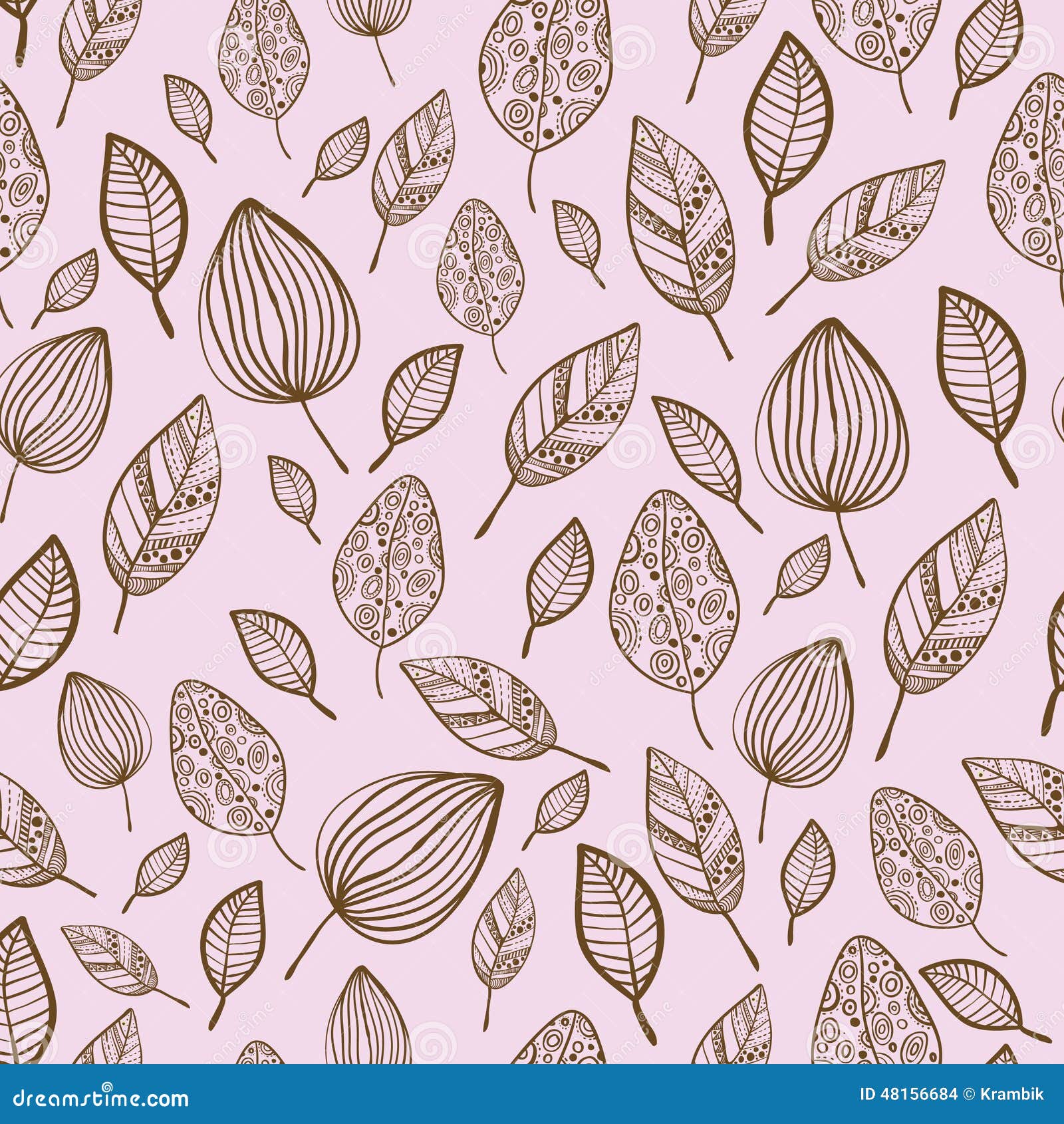 Seamless Stylized Hand Drawn Leaf Pattern with Stock Vector ... Seamless Stylized Hand Drawn Leaf Pattern with Stock Vector ...