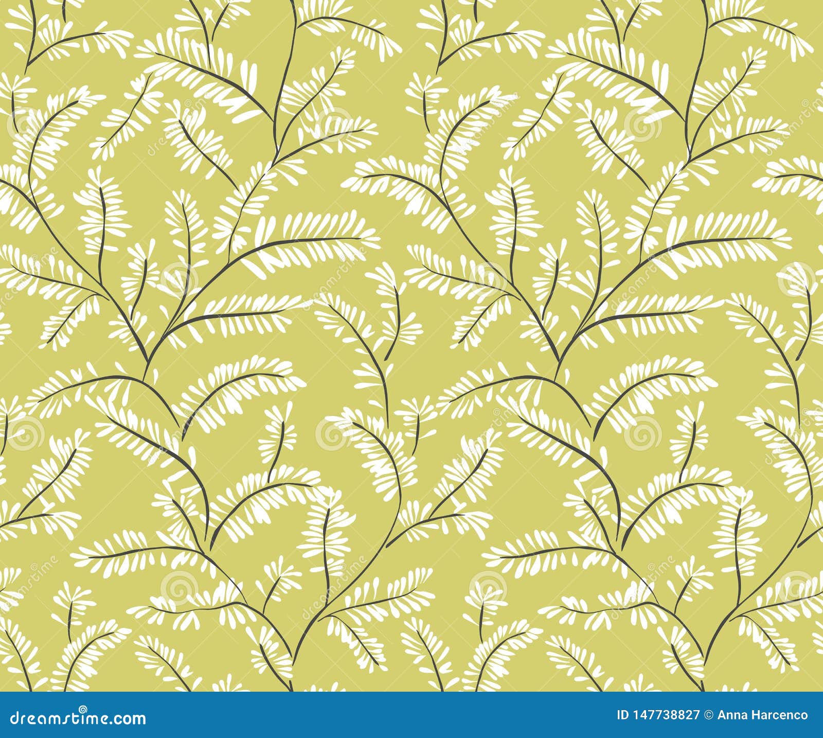 Fern Pattern. Seamless Texture With Forest Foliage. Bracken And ...